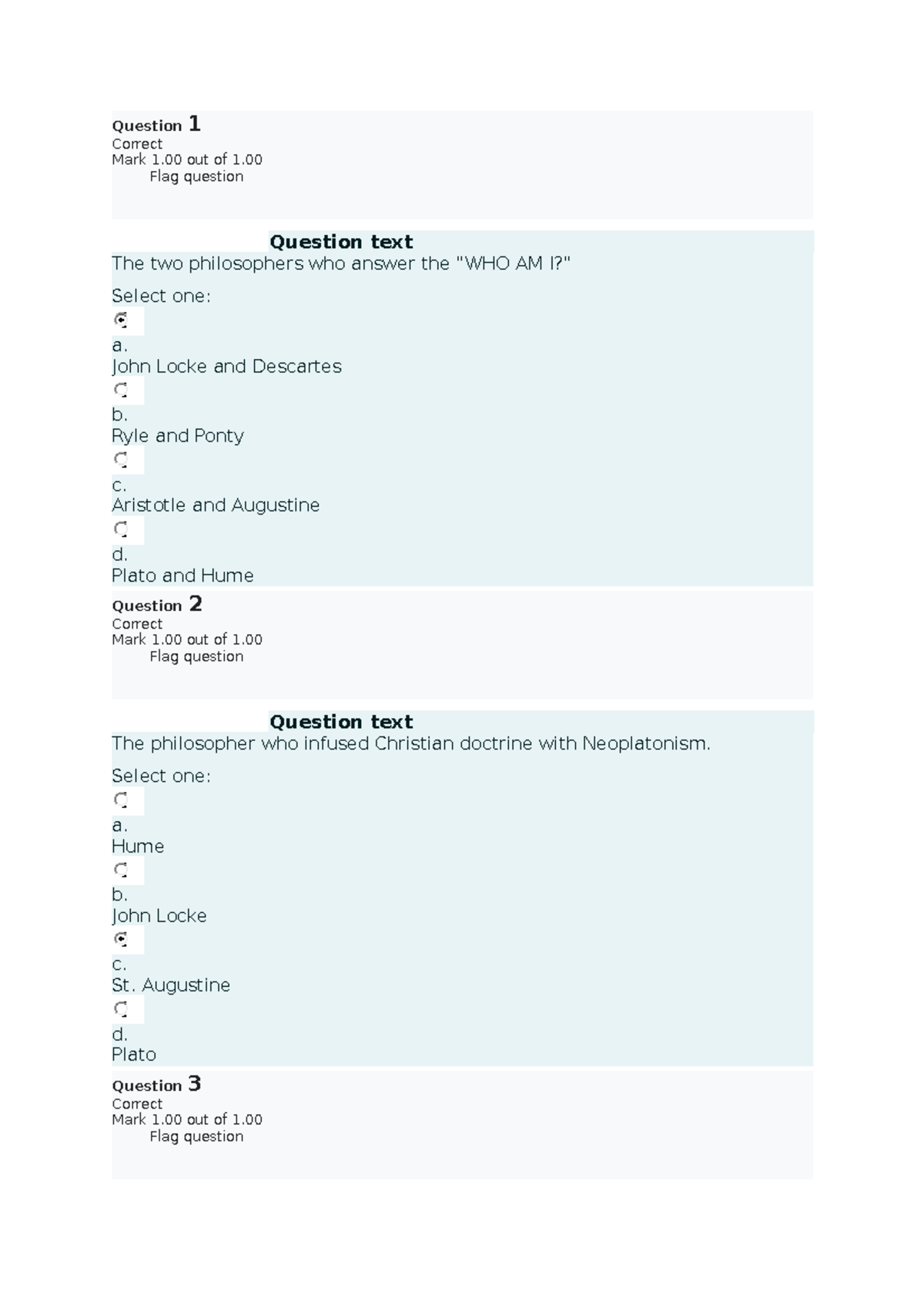 Quiz for M1 Prelim 1 - quiz1 - Question 1 Correct Mark 1 out of 1. Flag ...