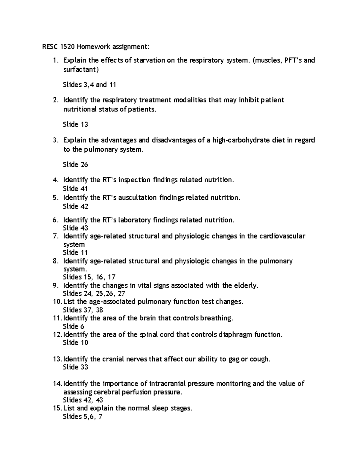 Nutrition Homework - i dont know what more you want - RESC 1520 ...