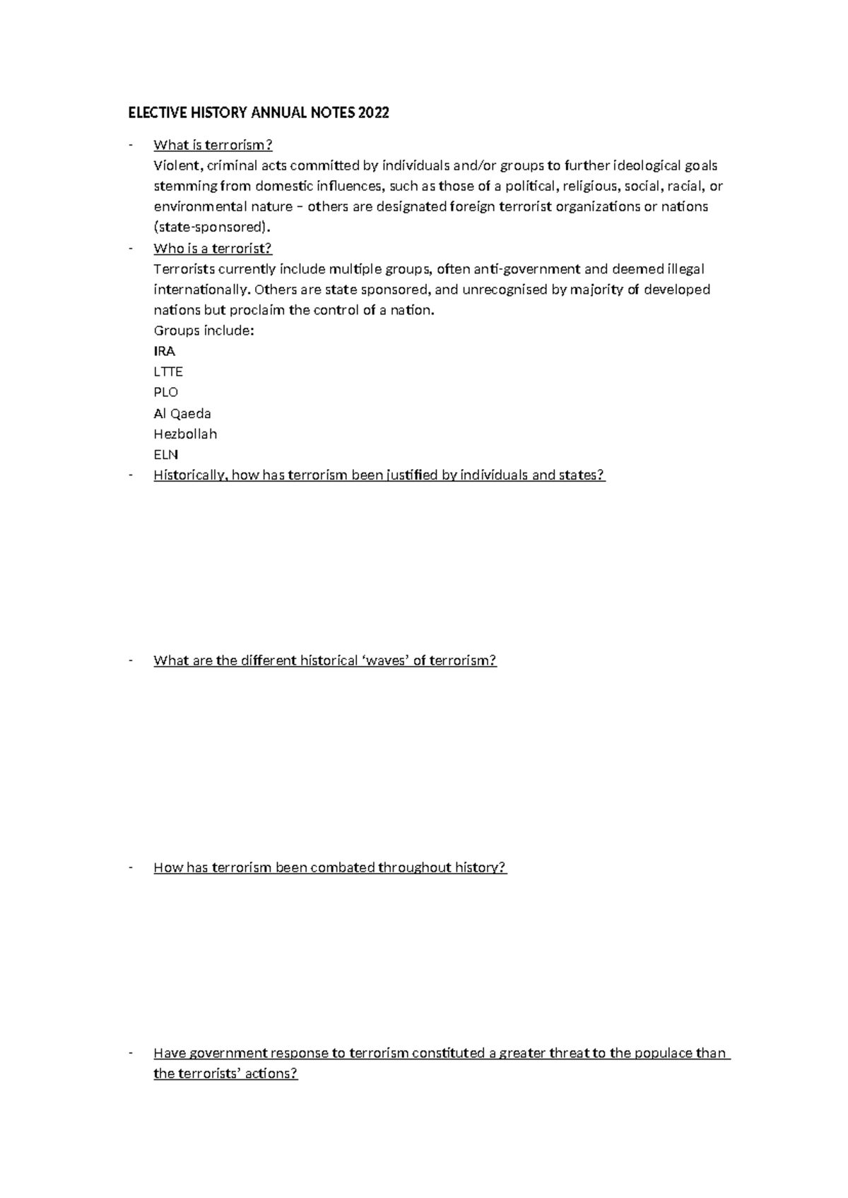 Elective History Annual Notes 2022 - ELECTIVE HISTORY ANNUAL NOTES 2022 ...
