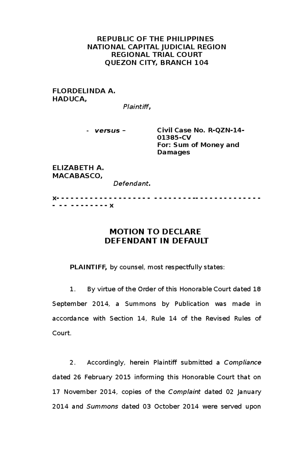 Pdf-motion-to-declare-defendant-in-default-part-2 compress - REPUBLIC ...