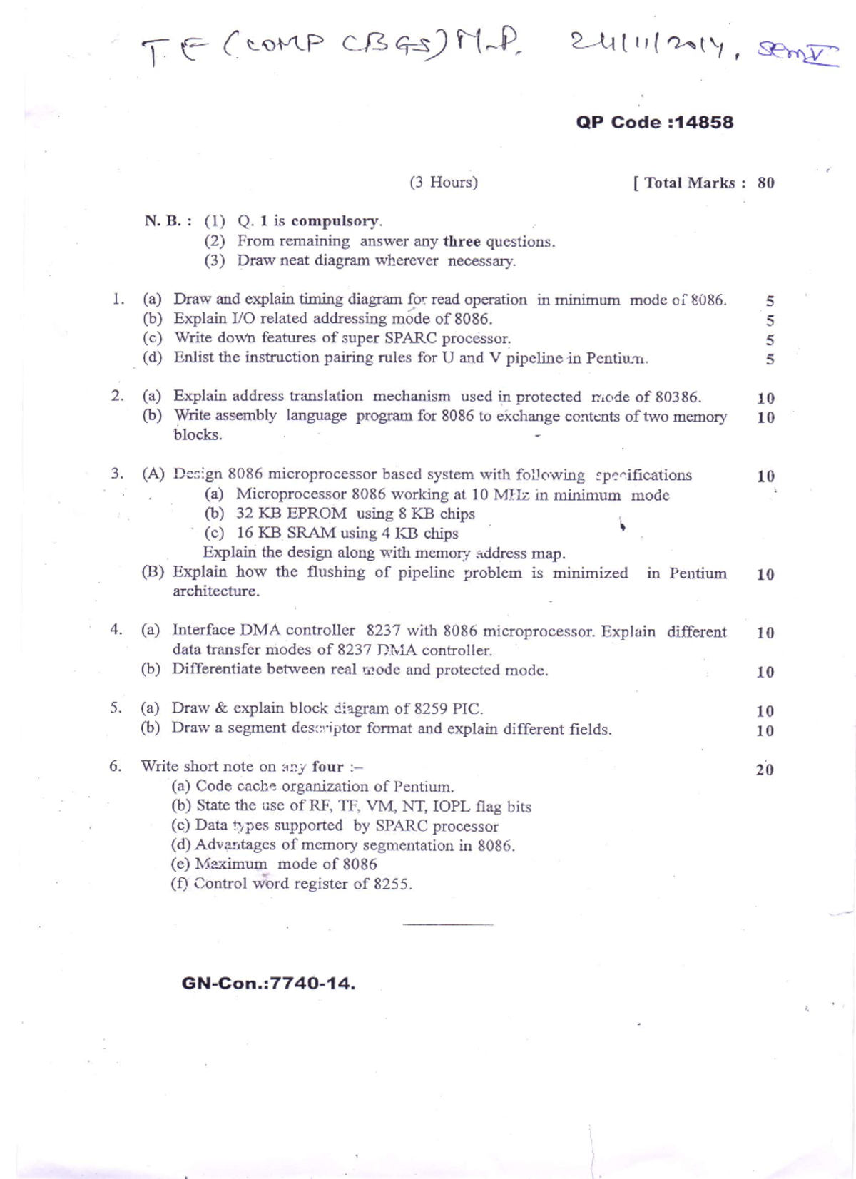 TE Sem V Com Dec 2014 - adaef - TE (COMP CBGS)MP. semv QP Code :14858 (3 Hours) Total Marks : 80 ...