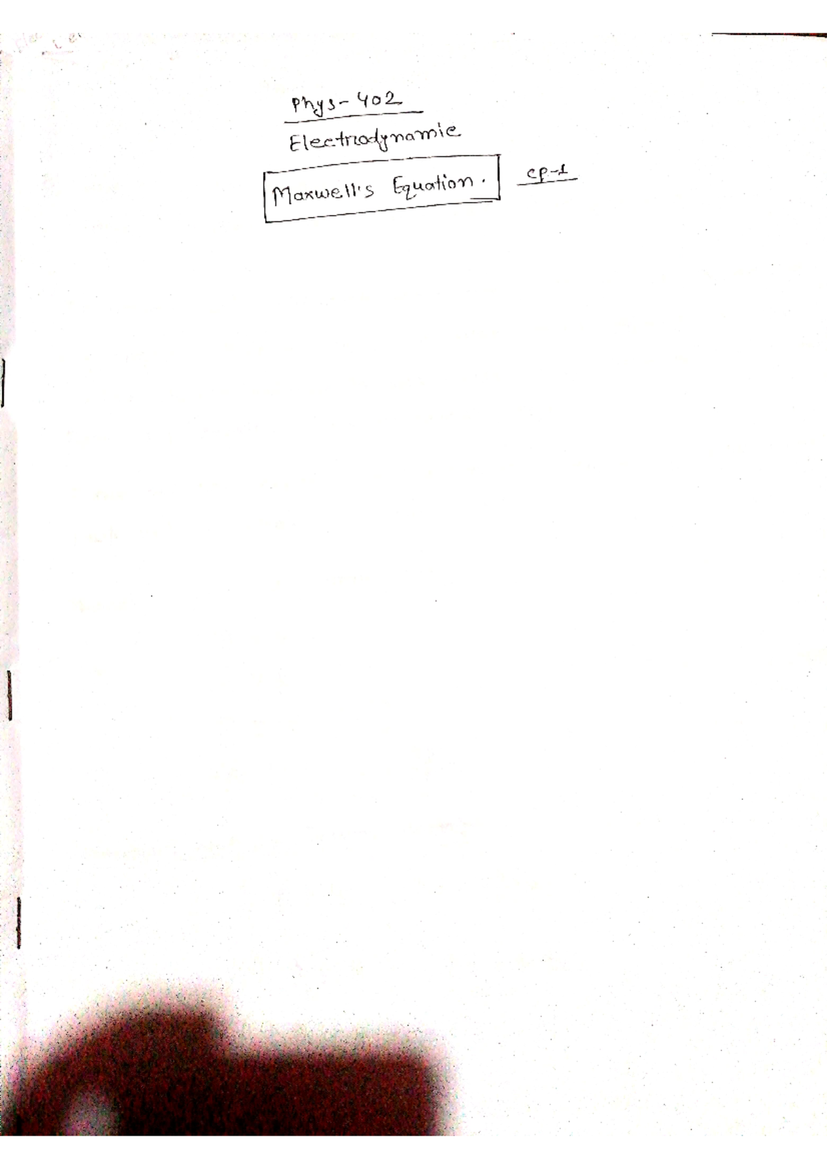Maxwell equation - notes - Applied Physics - Studocu