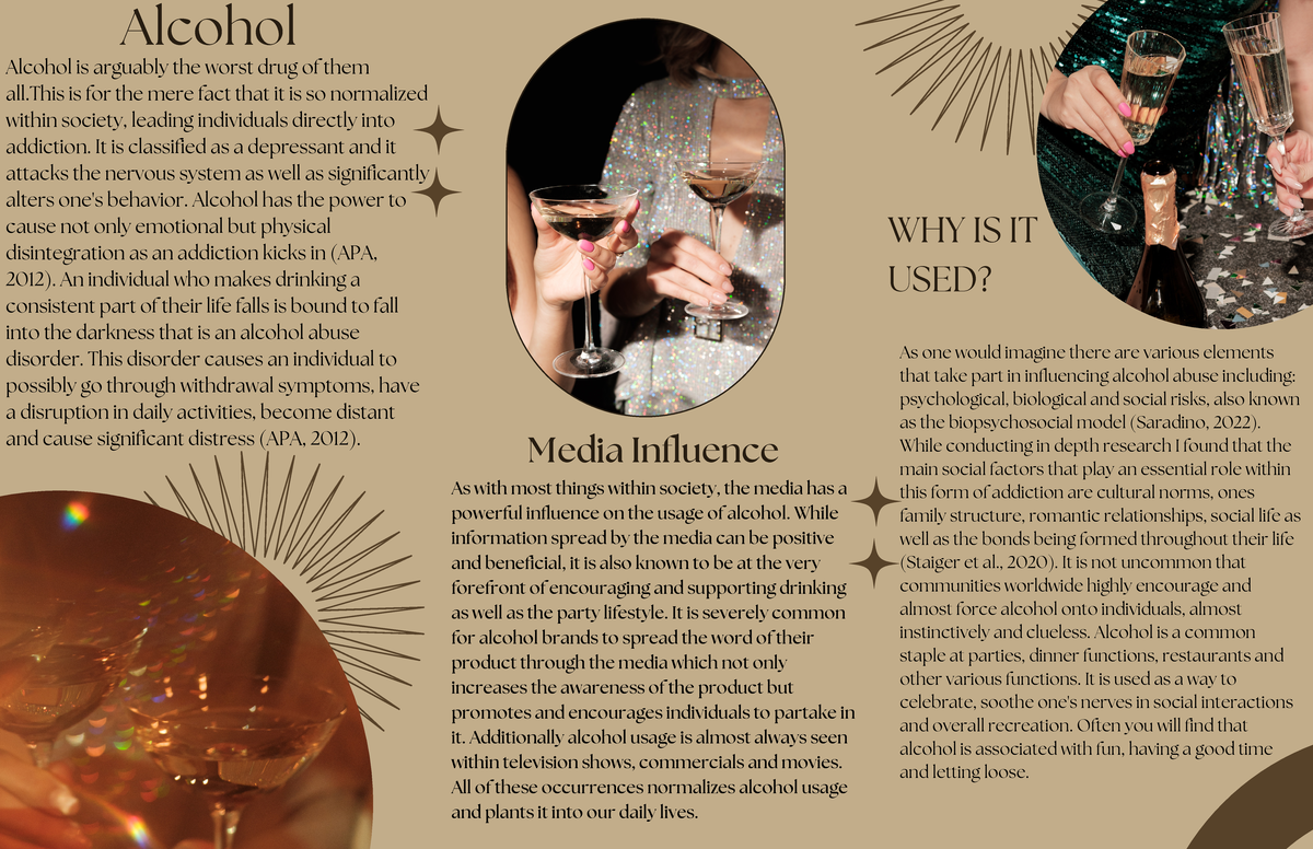 Alcohol brochure - Project - WHY IS IT USED? As with most things within ...