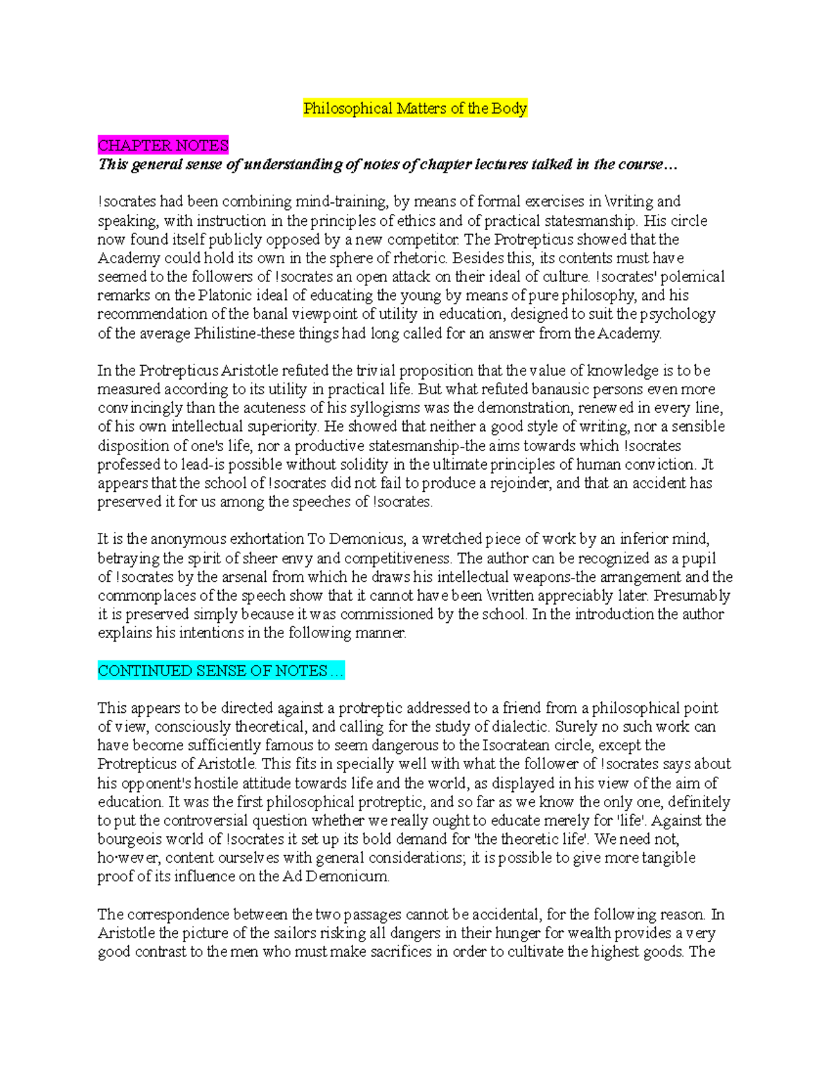 Philosophical Matters of the Body - Philosophical Matters of the Body ...