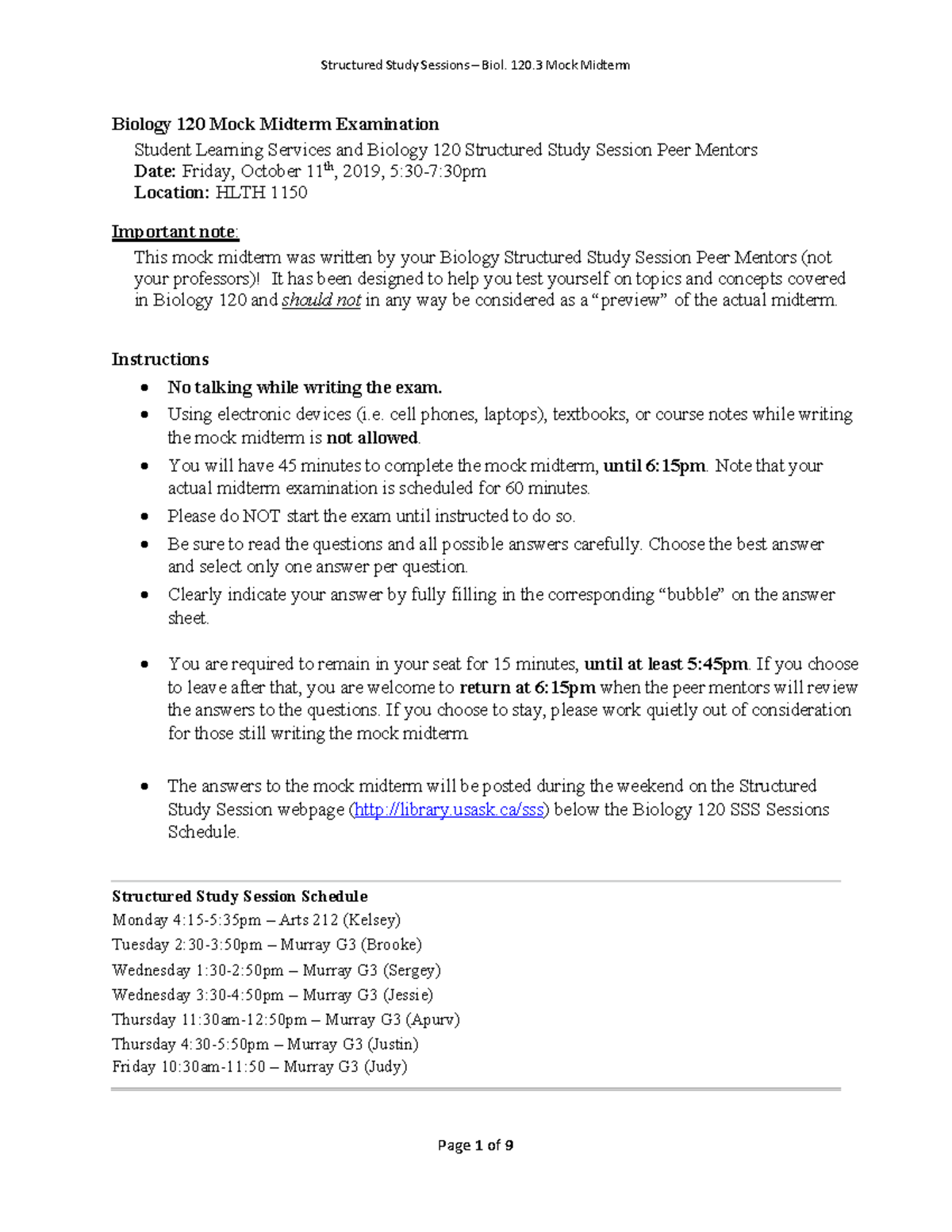 Moc Midterm 2019 Copy Moc Exam Warning Tt Undefined Function 32 Biology 120 Mock Midterm 