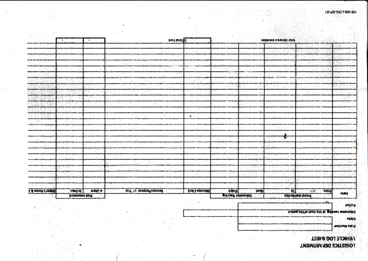 Vehicle log sheet - DAILY MONITORING - LOGISTICS DEPARTMENT VEHICLE LOG ...