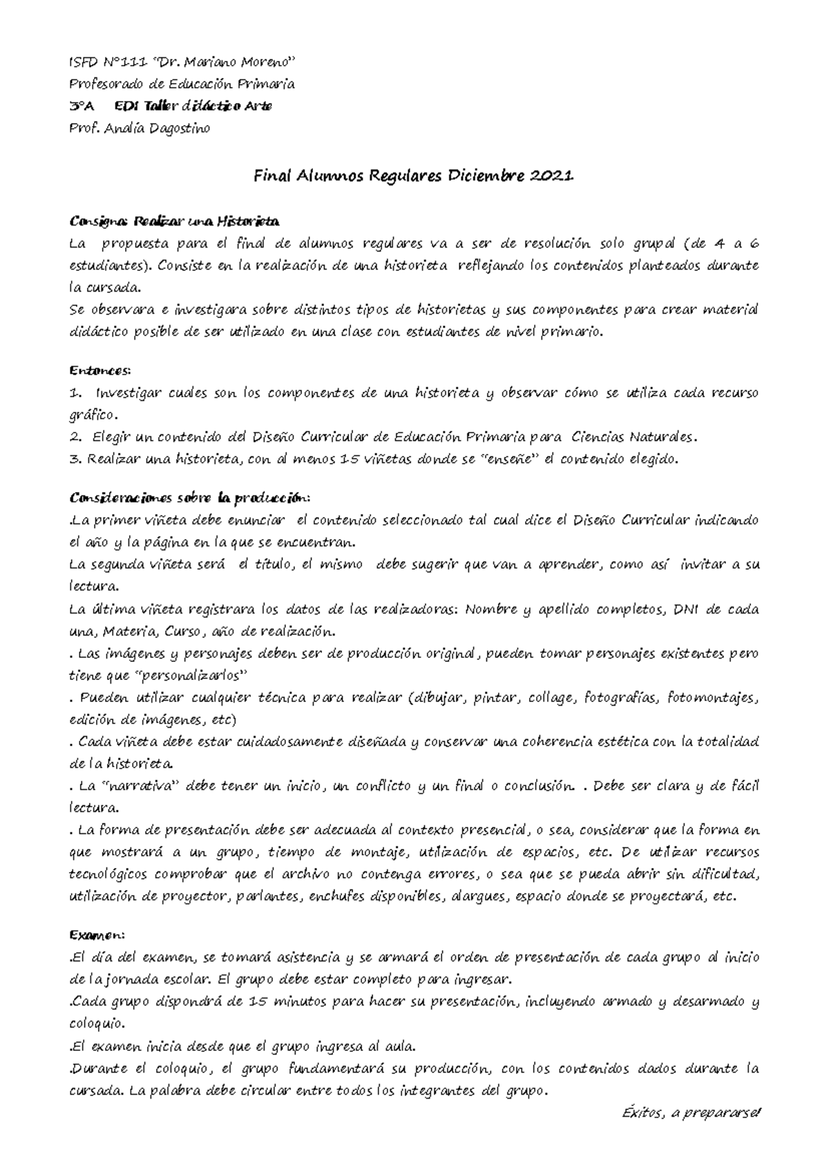 2021 examen final 3A - Comnud - ISFD N°111 “Dr. Mariano Moreno ...