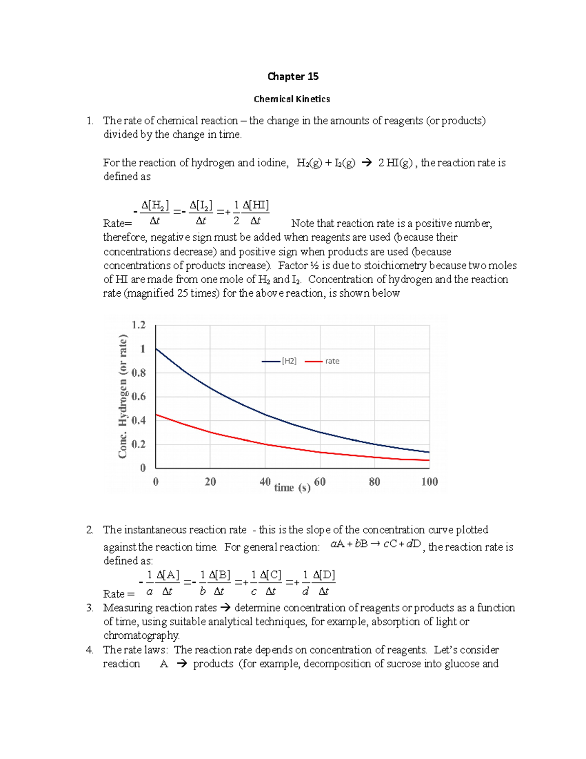 Chemical Kinetics - Summary General Chemistry Ii - Chapter 15 Chemical ...