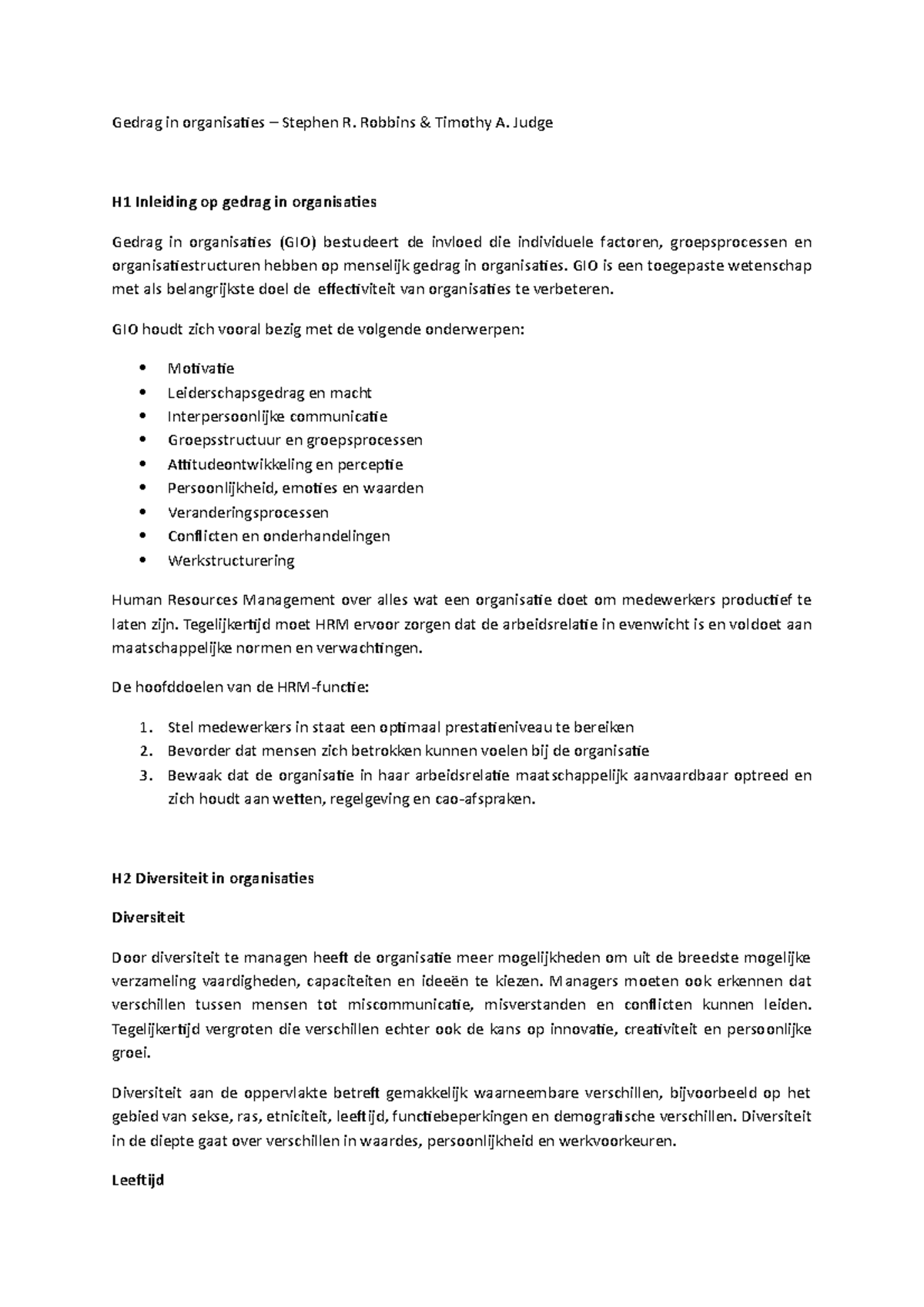 Veranderkunde Samenvatting - boek "Gedrag in Organisaties" Samenvatting ...