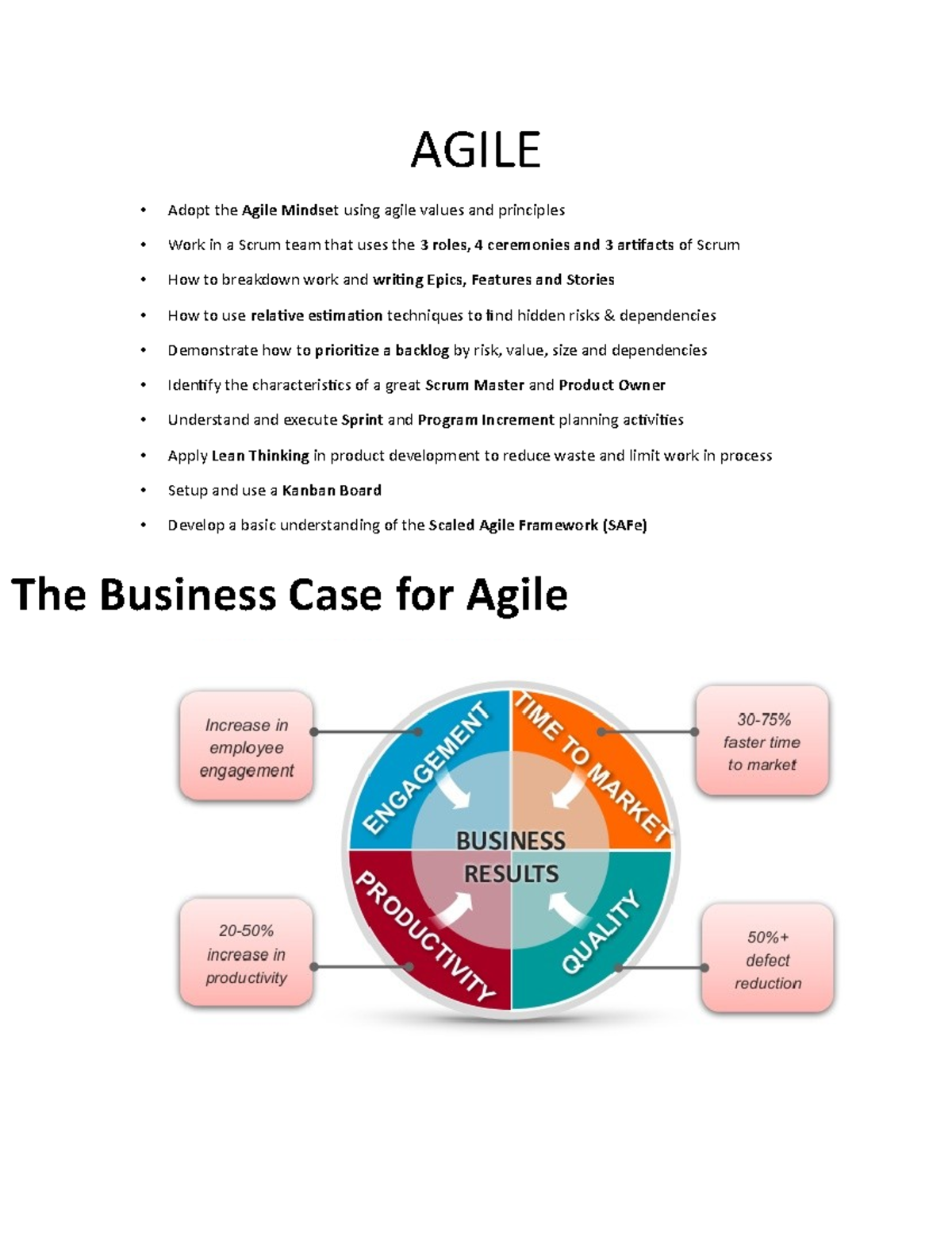 Agile and Scrum notes - GOOD - AGILE • Adopt the Agile Mindset using ...