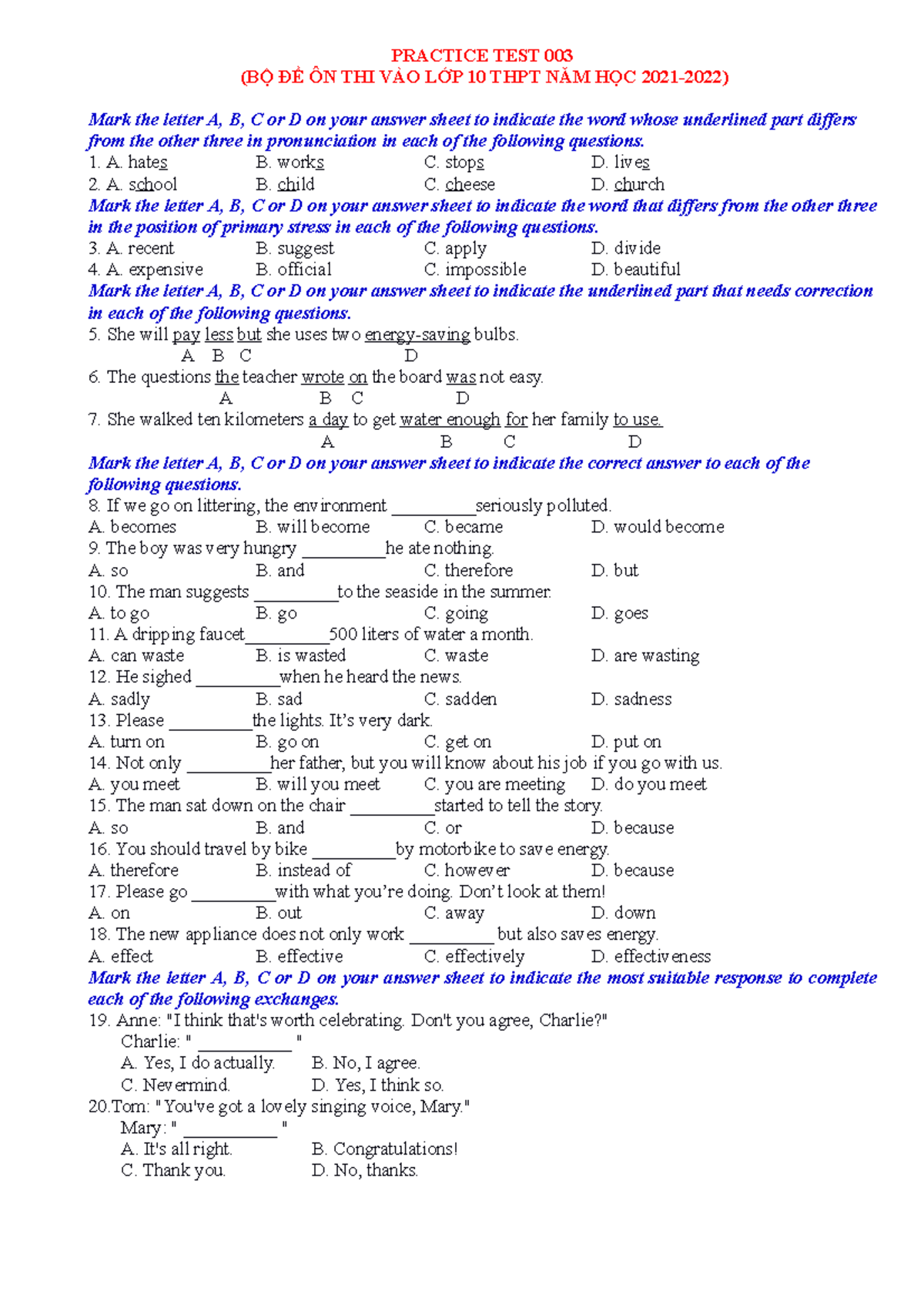 03. Practice TEST 003 - Assignments - PRACTICE TEST 003 (BỘ ĐỀ ÔN THI ...