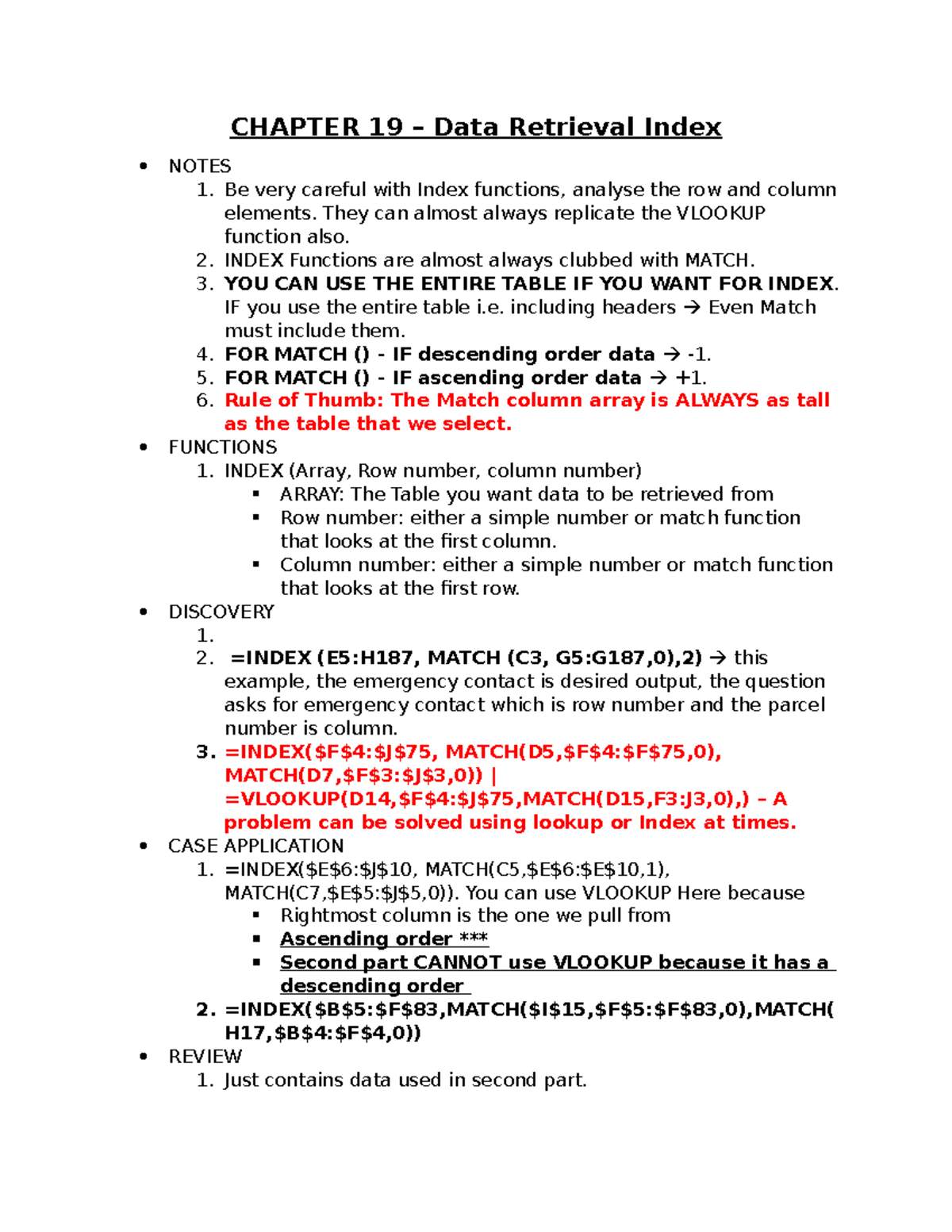 BUS-K 201 Computer in Business - Excel Chapter 19 Summary - CHAPTER 19 ...