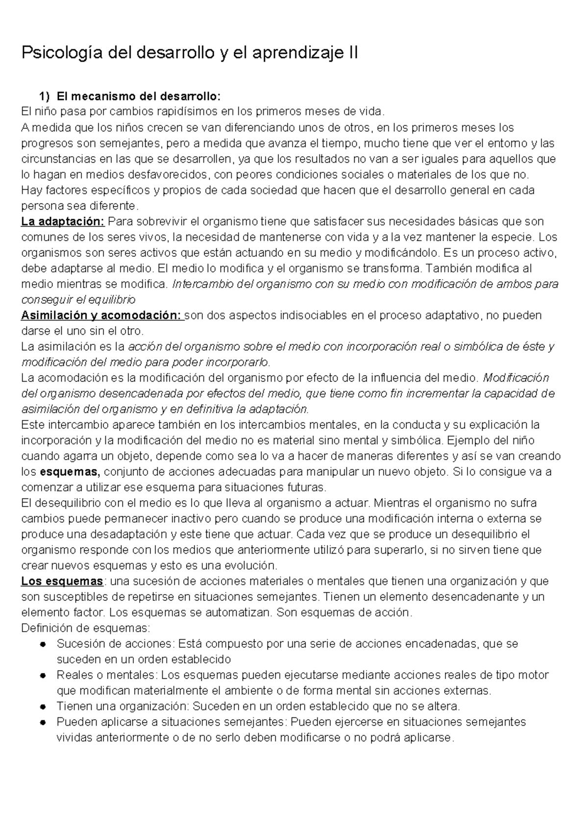 Psicología del desarrollo y el aprendizaje II - Psicología del desarrollo y el aprendizaje II El ...