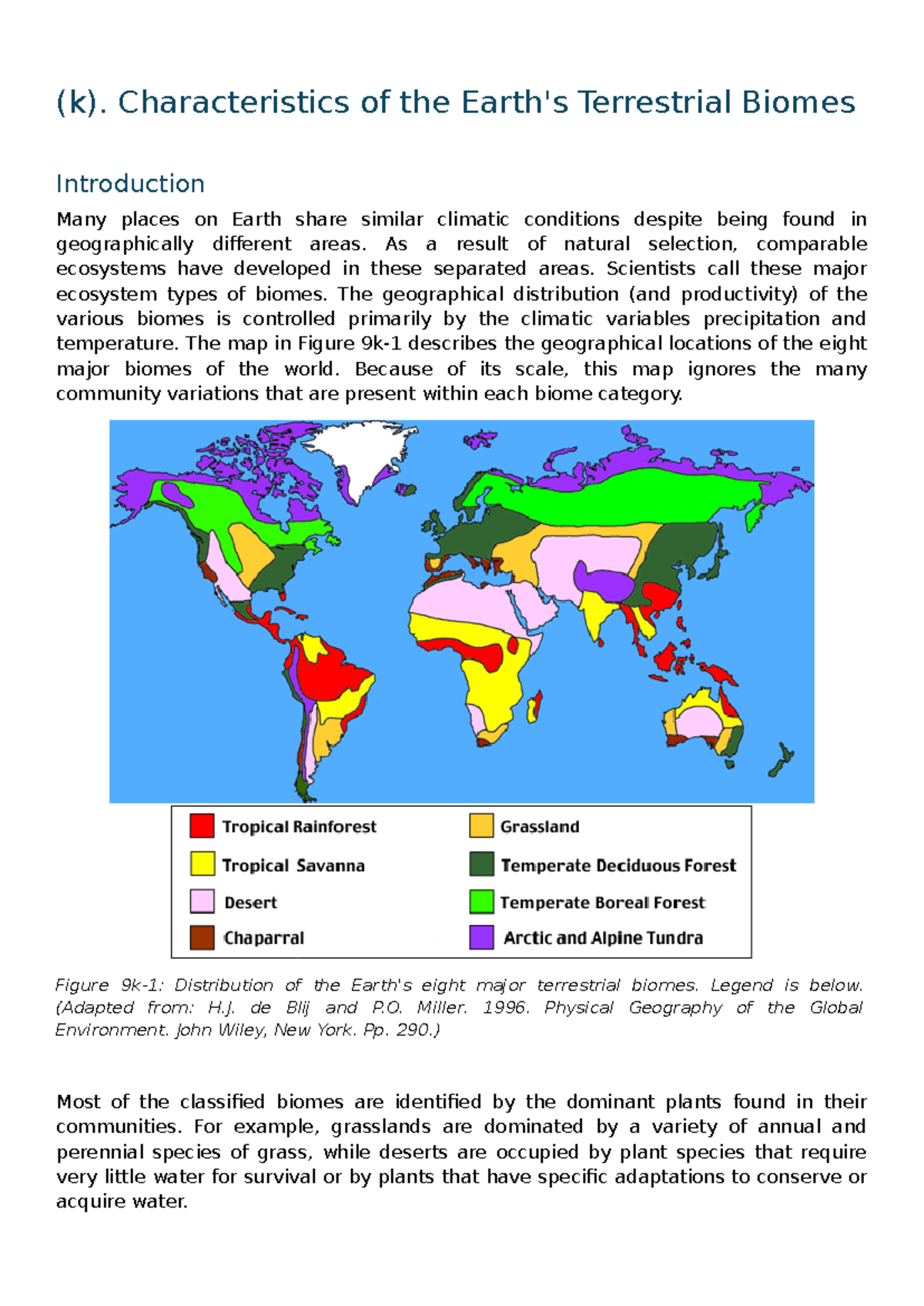 GGH1502-2 - Characteristics of Biomes - (k). Characteristics of the ...