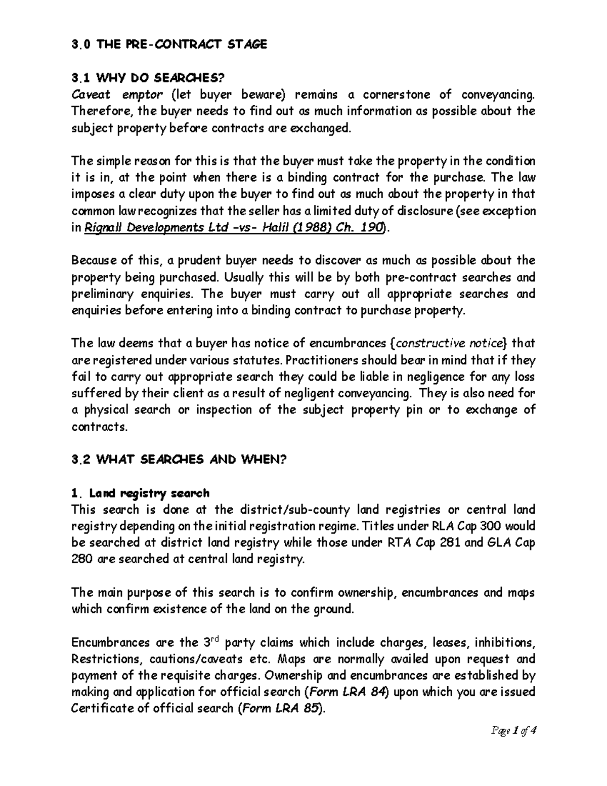Property Law II -Topic 3.THE PRE- Contract Stage - 3 THE PRE-CONTRACT ...