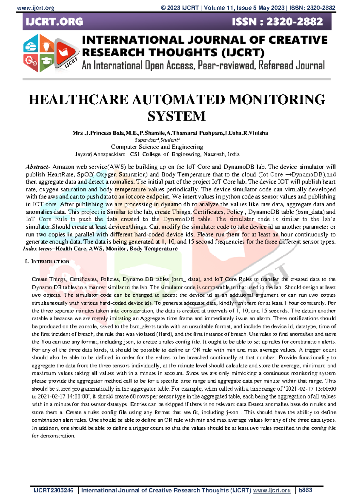 Healthcare Automated Monitoring System Healthcare Automated