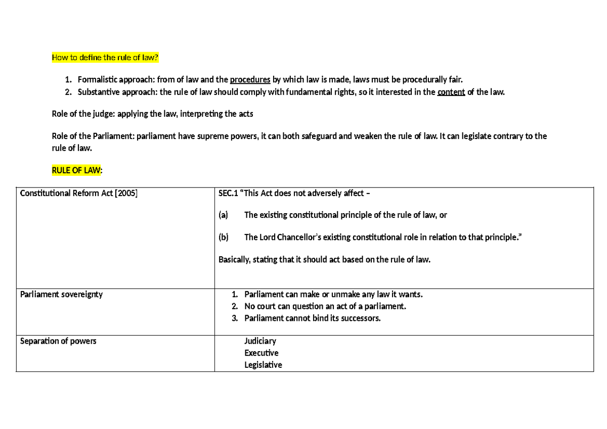 Rule of Law - lecture call - How to define the rule of law? 1 ...