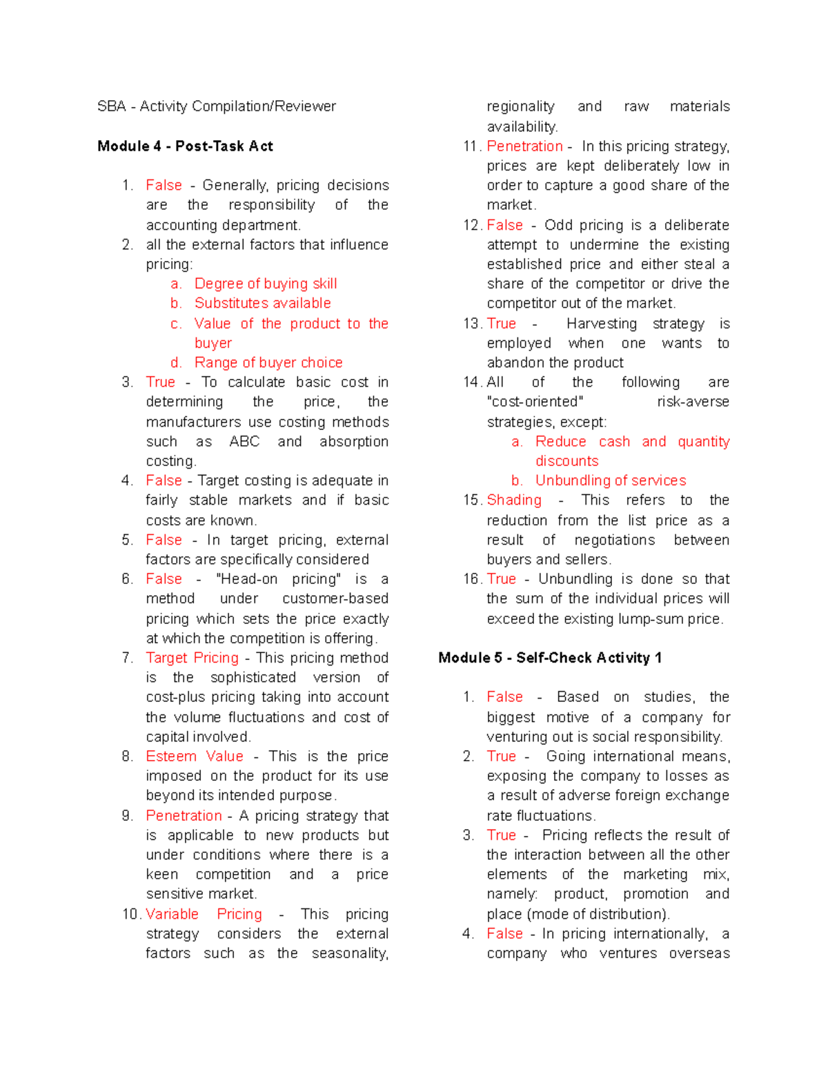 SBA - Activity Compilation Reviewer - SBA - Activity Compilation ...