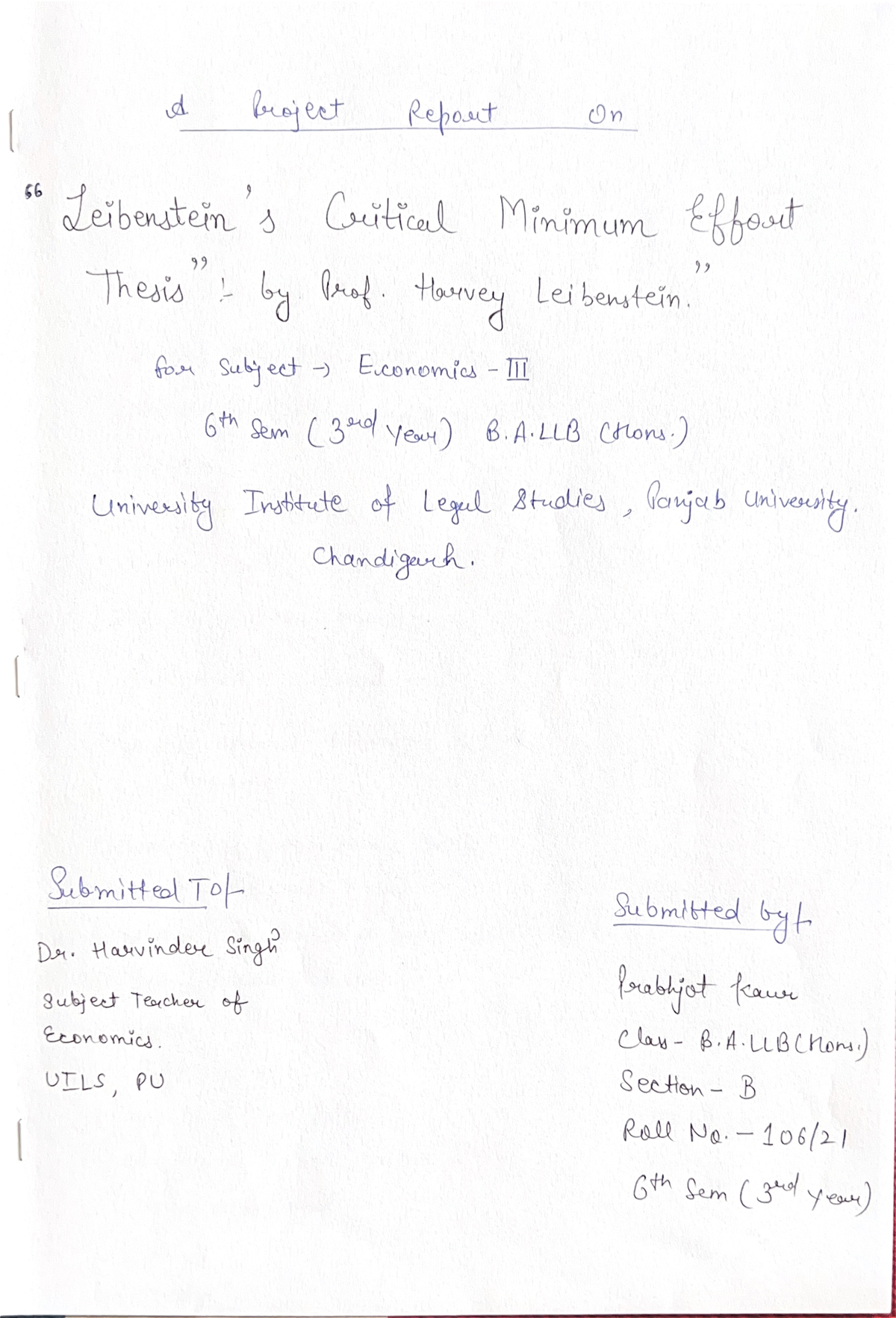 Eco 6th sem - Leibstein critical minimum effort theory. - LLB - Studocu