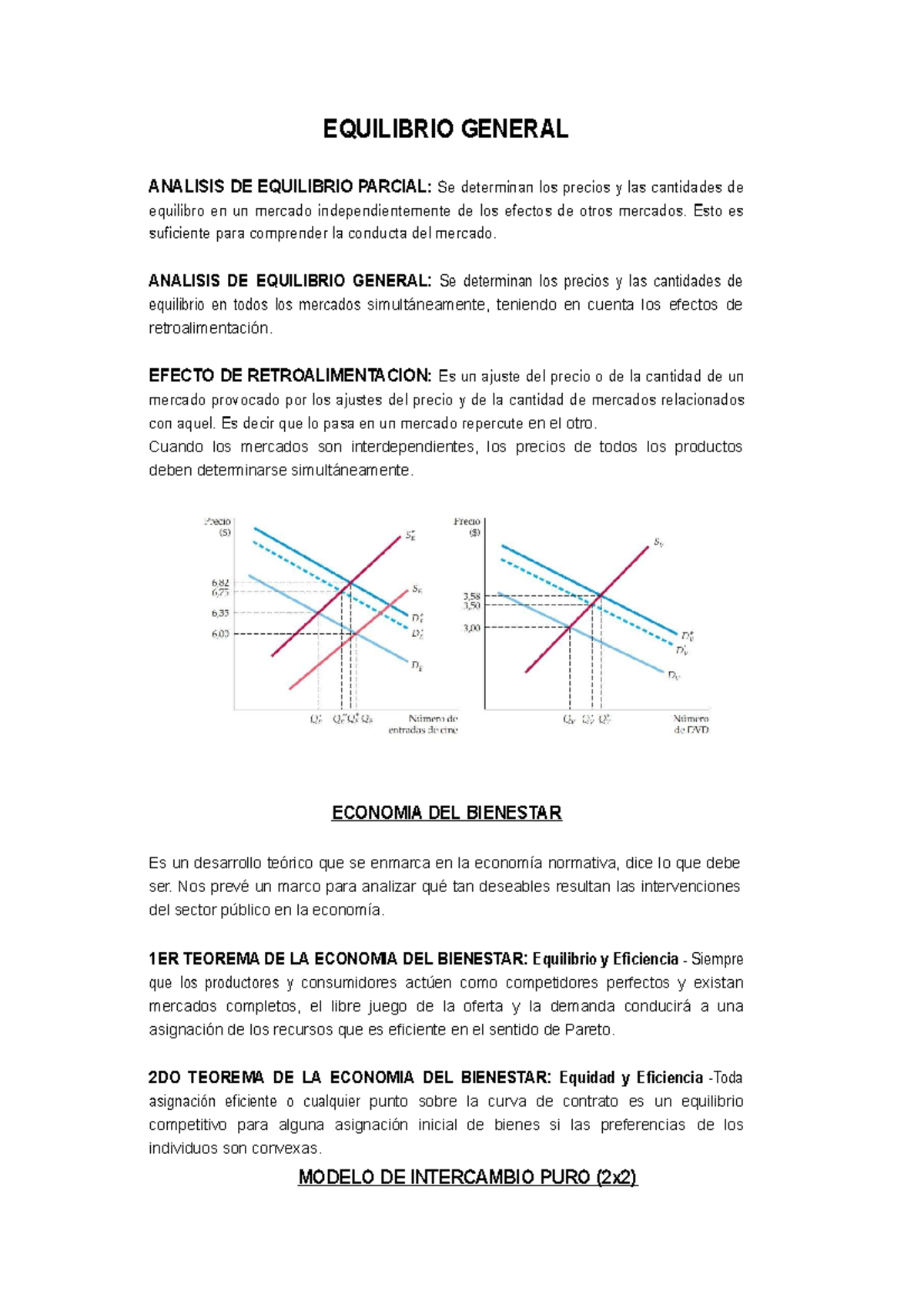 Equilibrio General - EQUILIBRIO GENERAL ANALISIS DE EQUILIBRIO PARCIAL ...