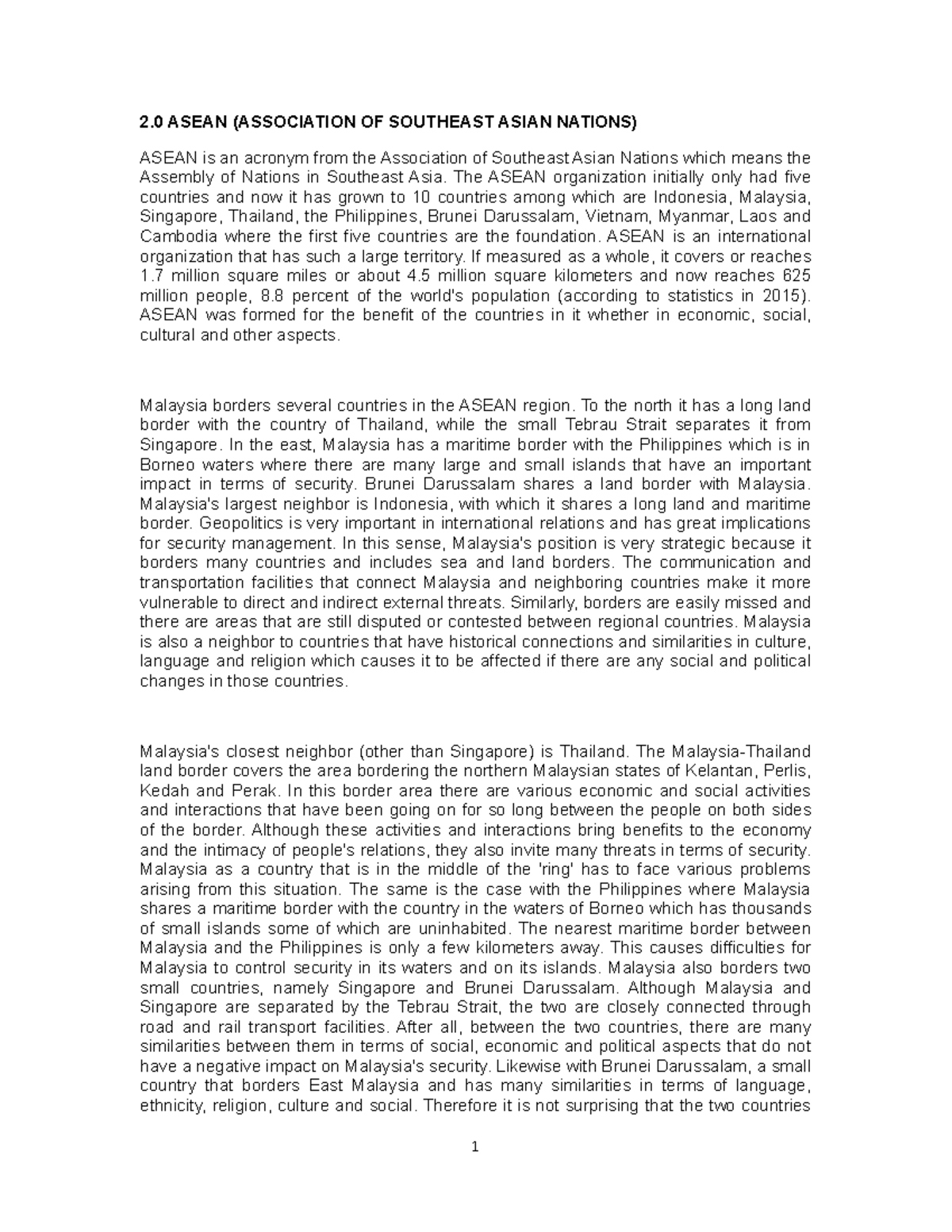 Contem 1 - ASEAN (ASSOCIATION OF SOUTHEAST ASIAN NATIONS) ASEAN is an ...