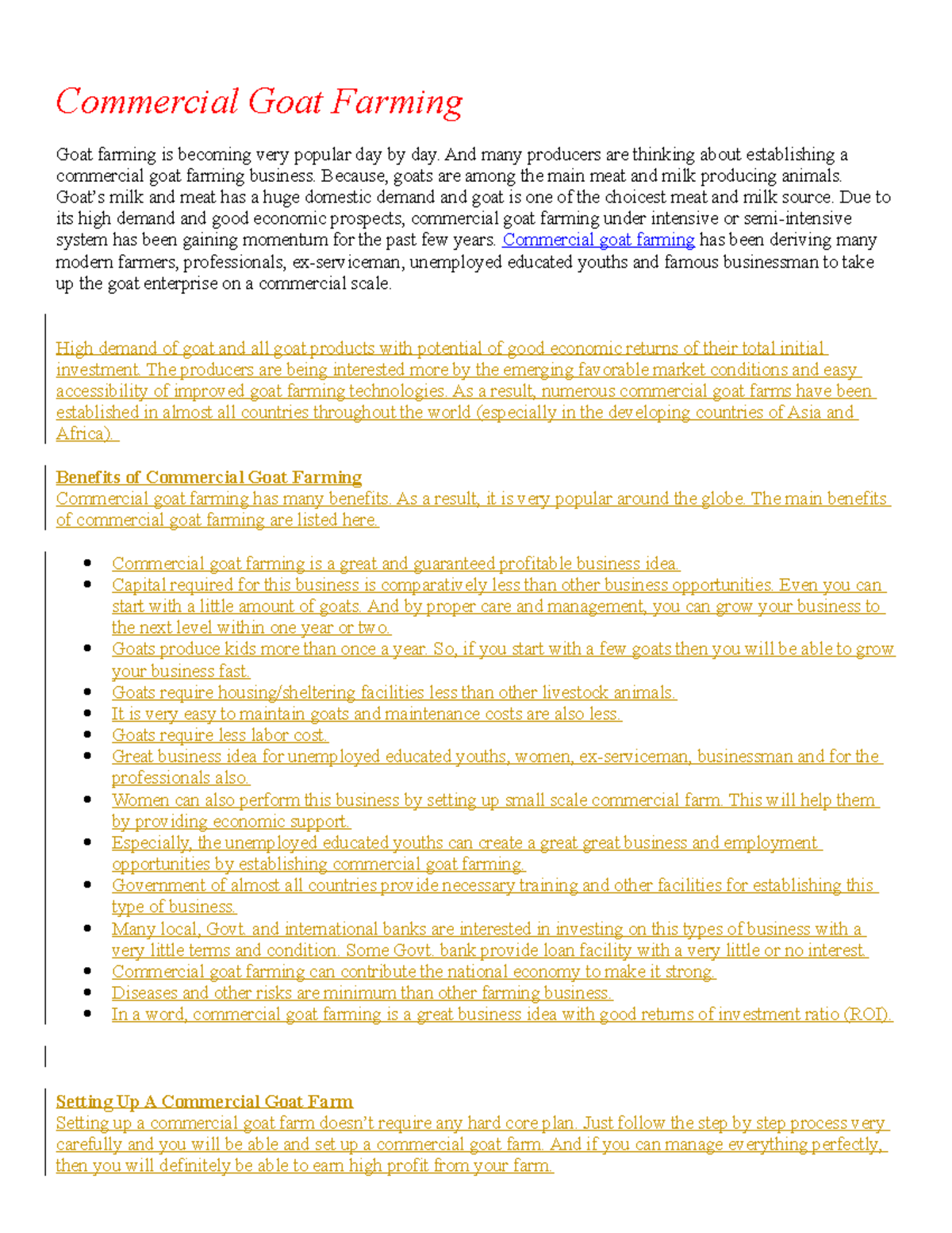 Commercial Goat Farming 2 - Commercial Goat Farming Goat farming is ...