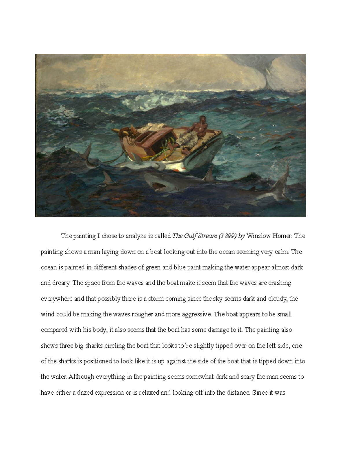 Agamble Journal Assignment 3A and 3B - The painting I chose to analyze ...