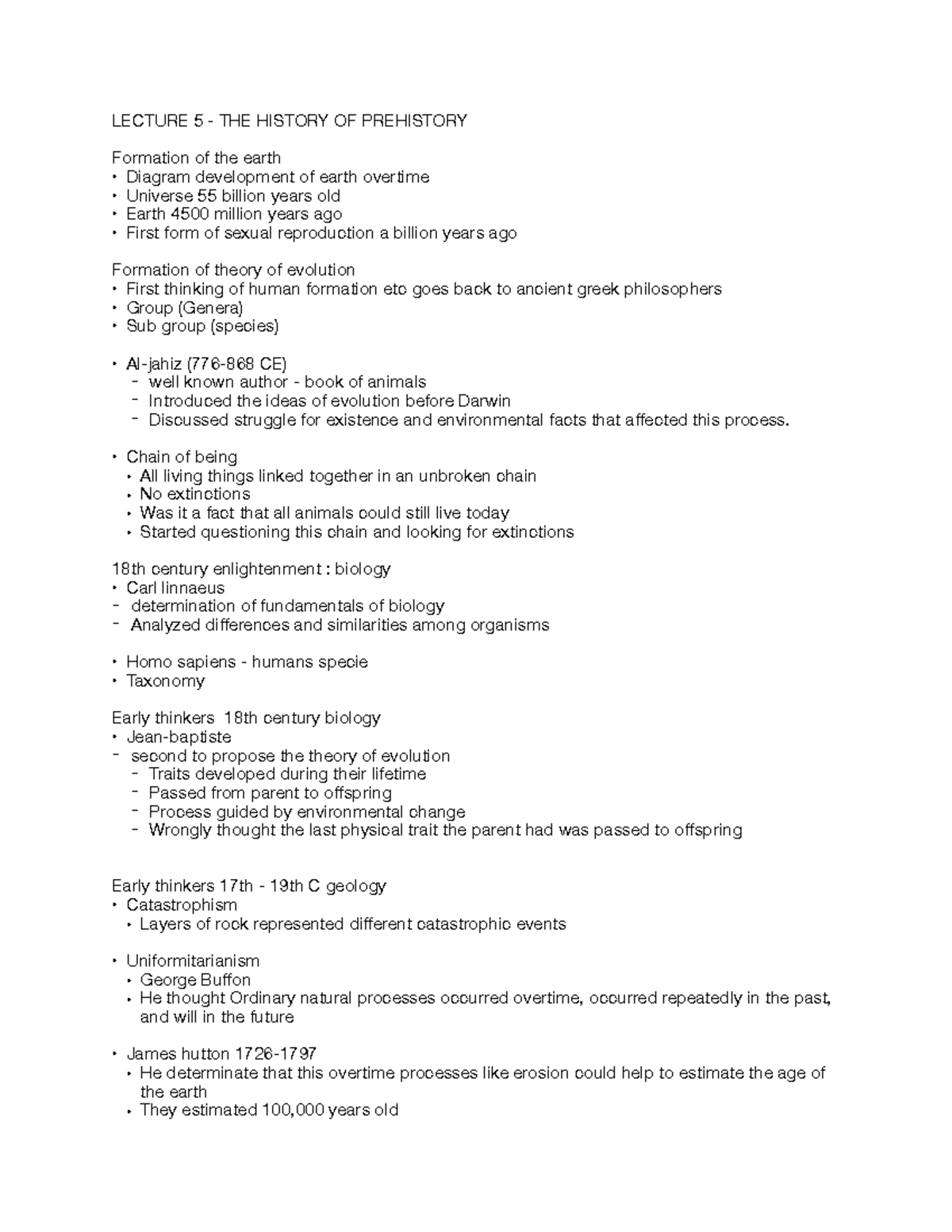 Lecture 5 ANTH 1210 - notes from class whatever i hear - LECTURE 5 ...