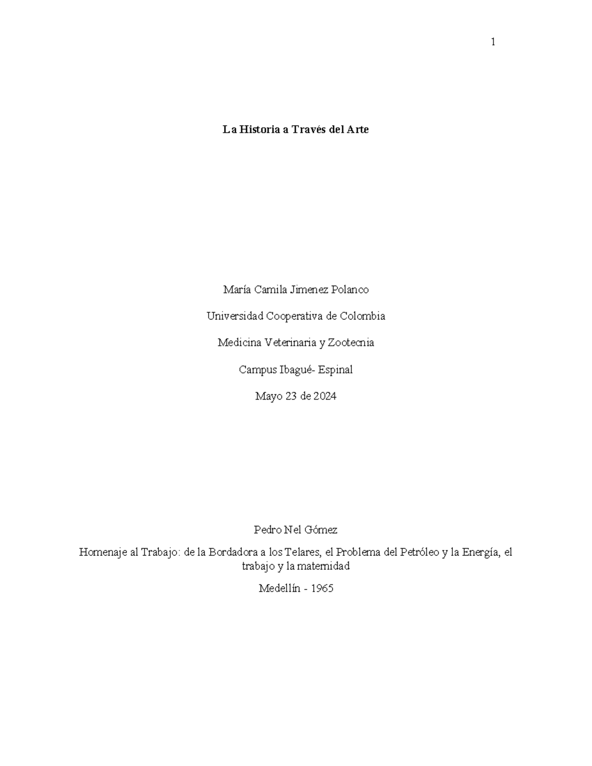 Reseña - Maria Camila Jimenez - La Historia a Través del Arte María ...