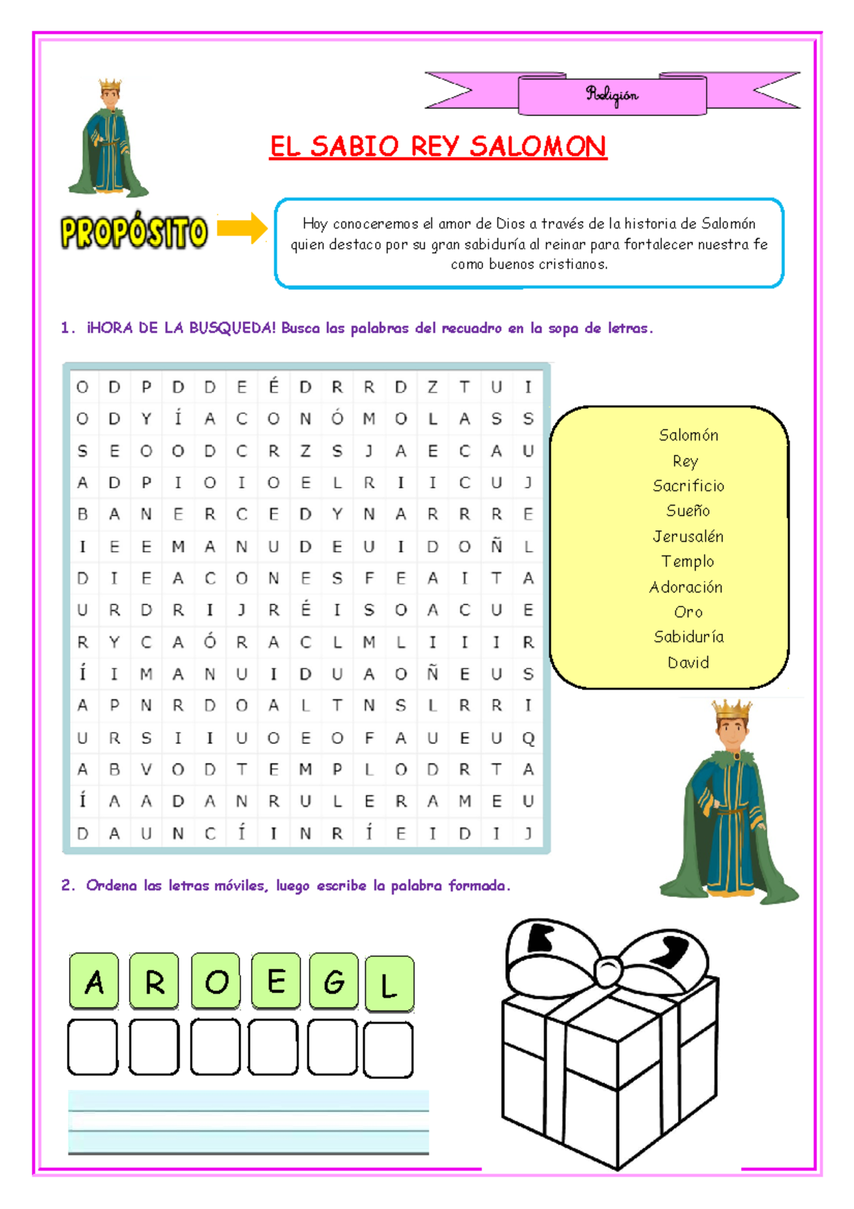 E10 Ficha D2 Religion EL Sabio REY Salomon - EL SABIO REY SALOMON 1 ...