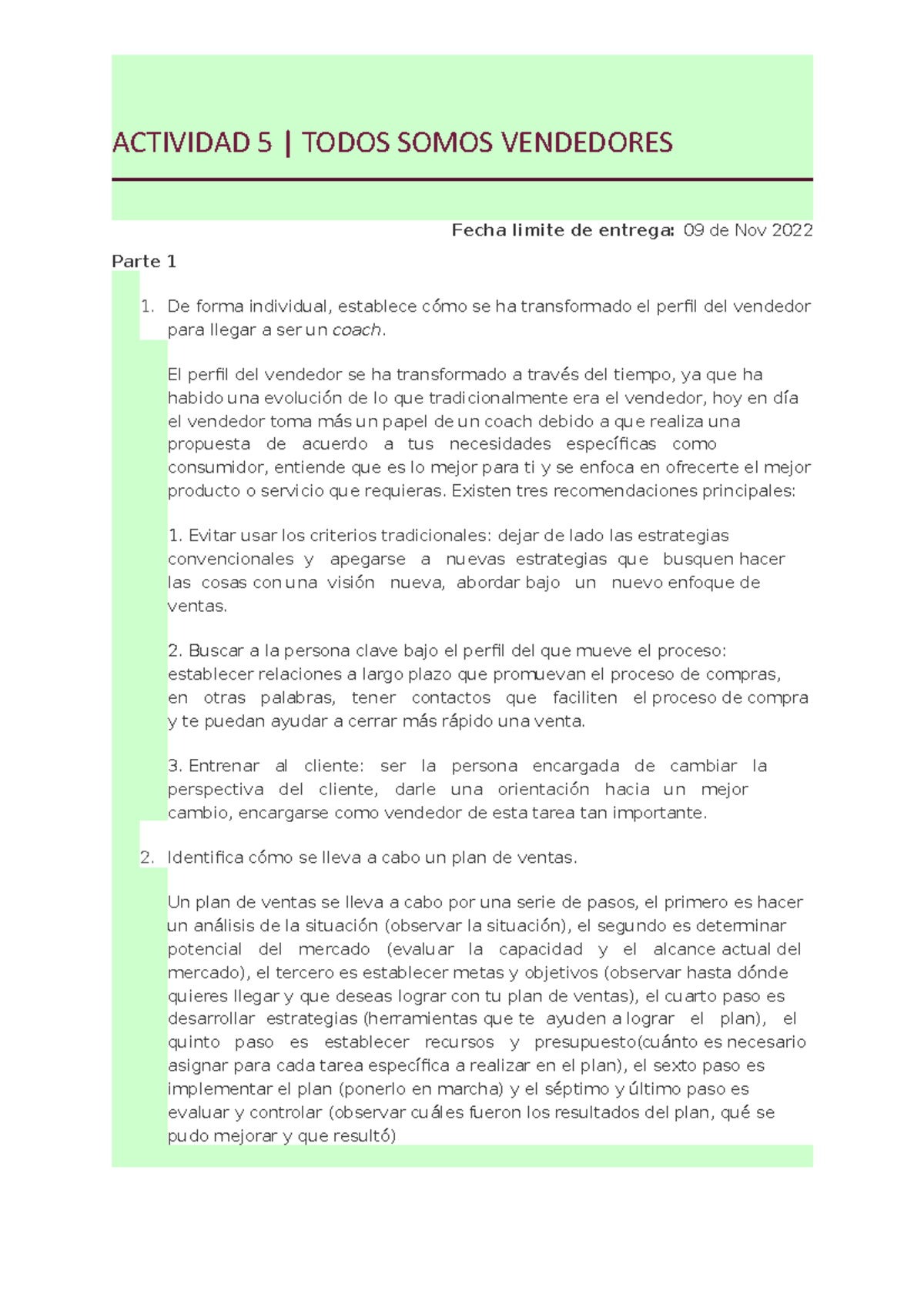 Actividad 5 M N - act 5 act 5 act5 act5 act5 - ACTIVIDAD 5 | TODOS SOMOS VENDEDORES Fecha limite ...
