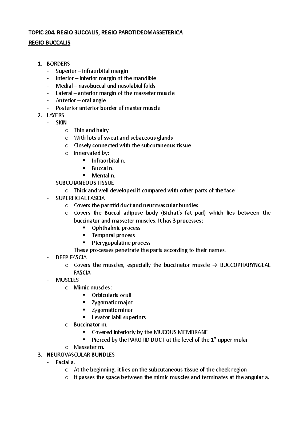 Topic 204. Regio Buccalis, Regio Parotideomasseterica - TOPIC 204 ...
