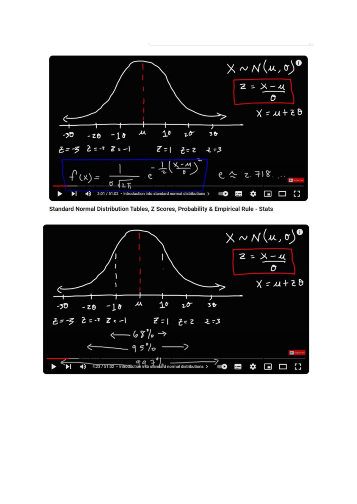 Normal Distribution Notes - X u 1 2O 30 f(x) e 4 2 2 D 3:01 51:02 ...