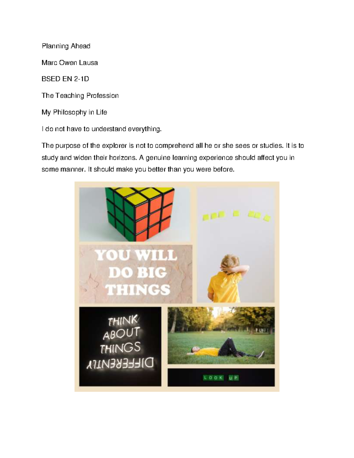 Planning Ahead - Submitted activity - Planning Ahead Marc Owen Lausa ...