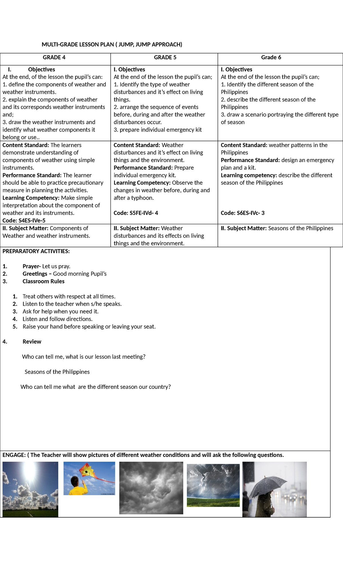 Lesson PLAN MT Jumpjump Approach - MULTI-GRADE LESSON PLAN ( JUMP, JUMP ...