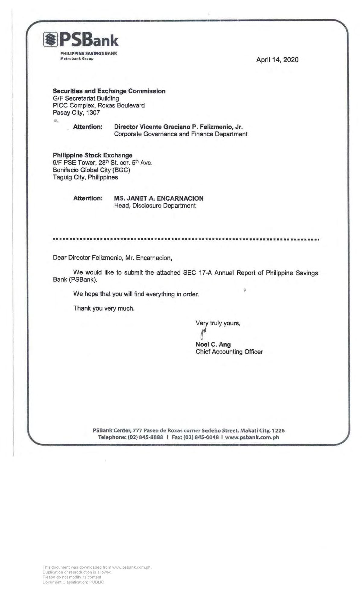 Psbank 2020 sec 17 a report - MGMT 3113 - UNI - Studocu