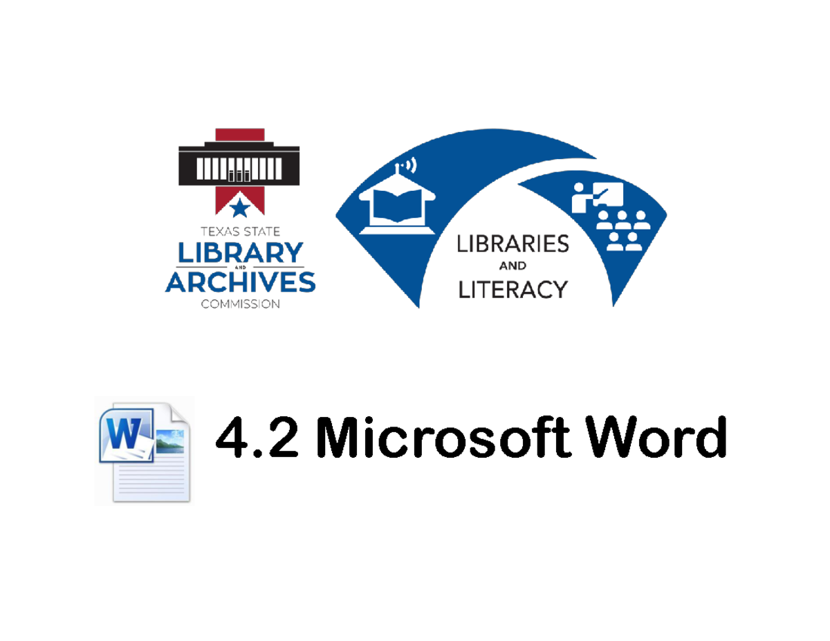 ES 4-2 Introducion to Microsoft Word Presentation - 4 Microsoft Word ...