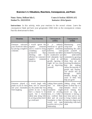 Exercise 1.2.1 UTS - Exercise 1.2 How Do I See Myself Name: Siaton ...