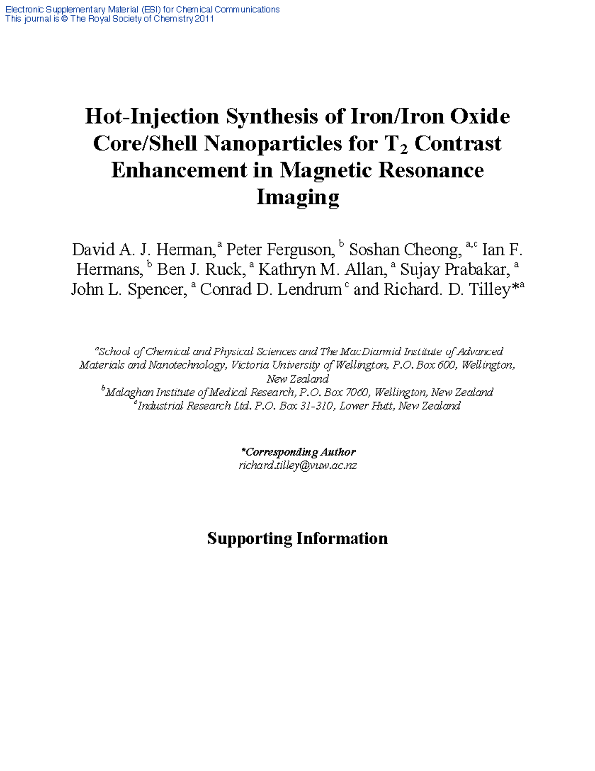 Hexaflouro - Apuntes - Hot-Injection Synthesis of Iron/Iron Oxide Core ...