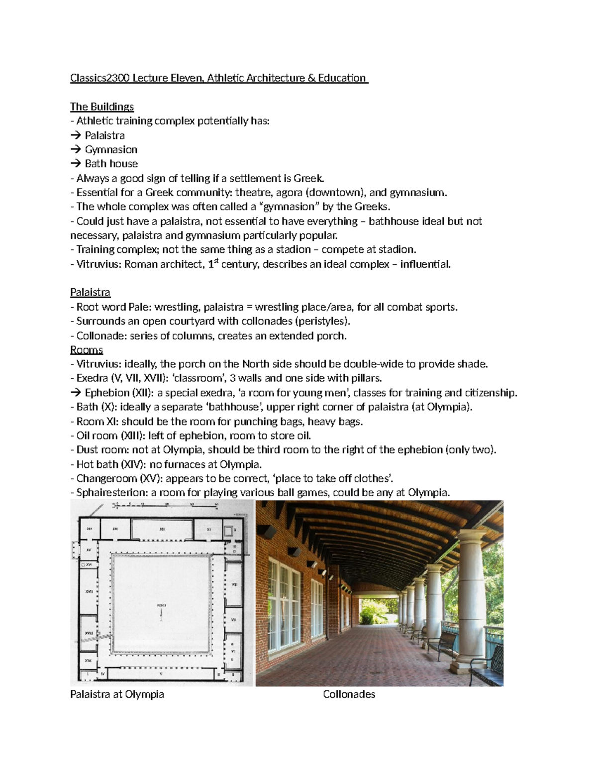 Lecture Eleven, Athletic Architecture - Essential for a Greek community ...