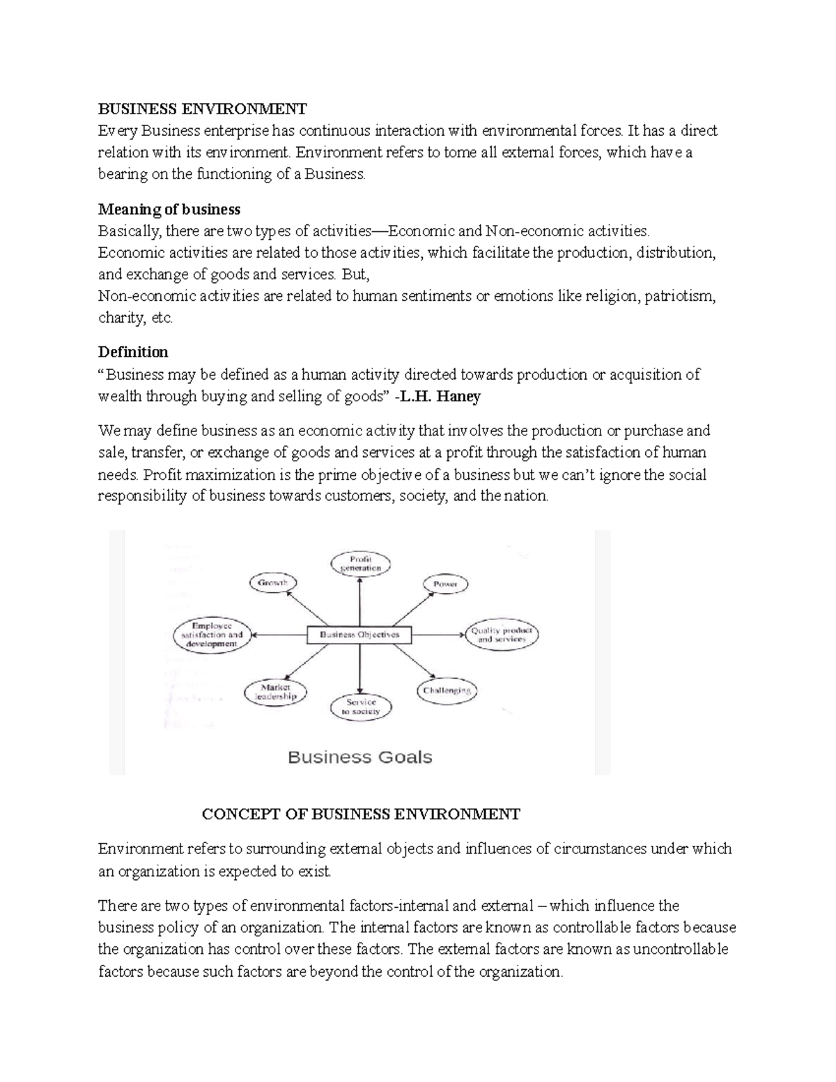 3. Business Environment-1 - BUSINESS ENVIRONMENT Every Business ...