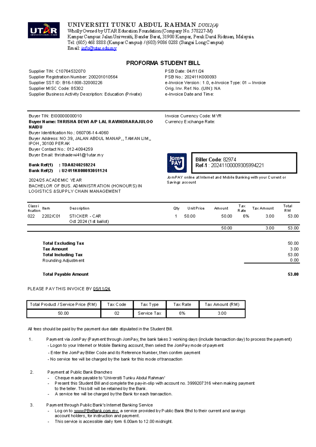 202411 K000093 - hehe - UNIVERSITI TUNKU ABDUL RAHMAN DU012(A) Wholly ...