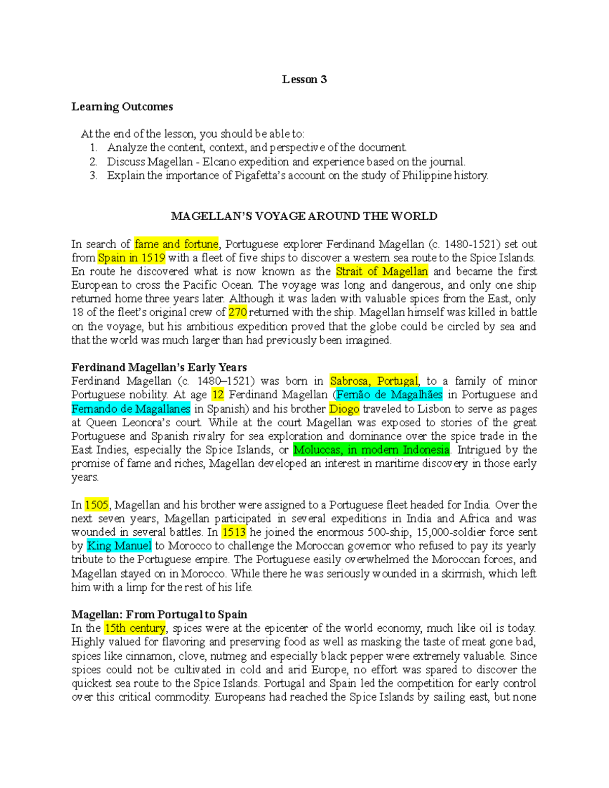lesson 3 in the History of the Philippines - Lesson 3 Learning Outcomes ...