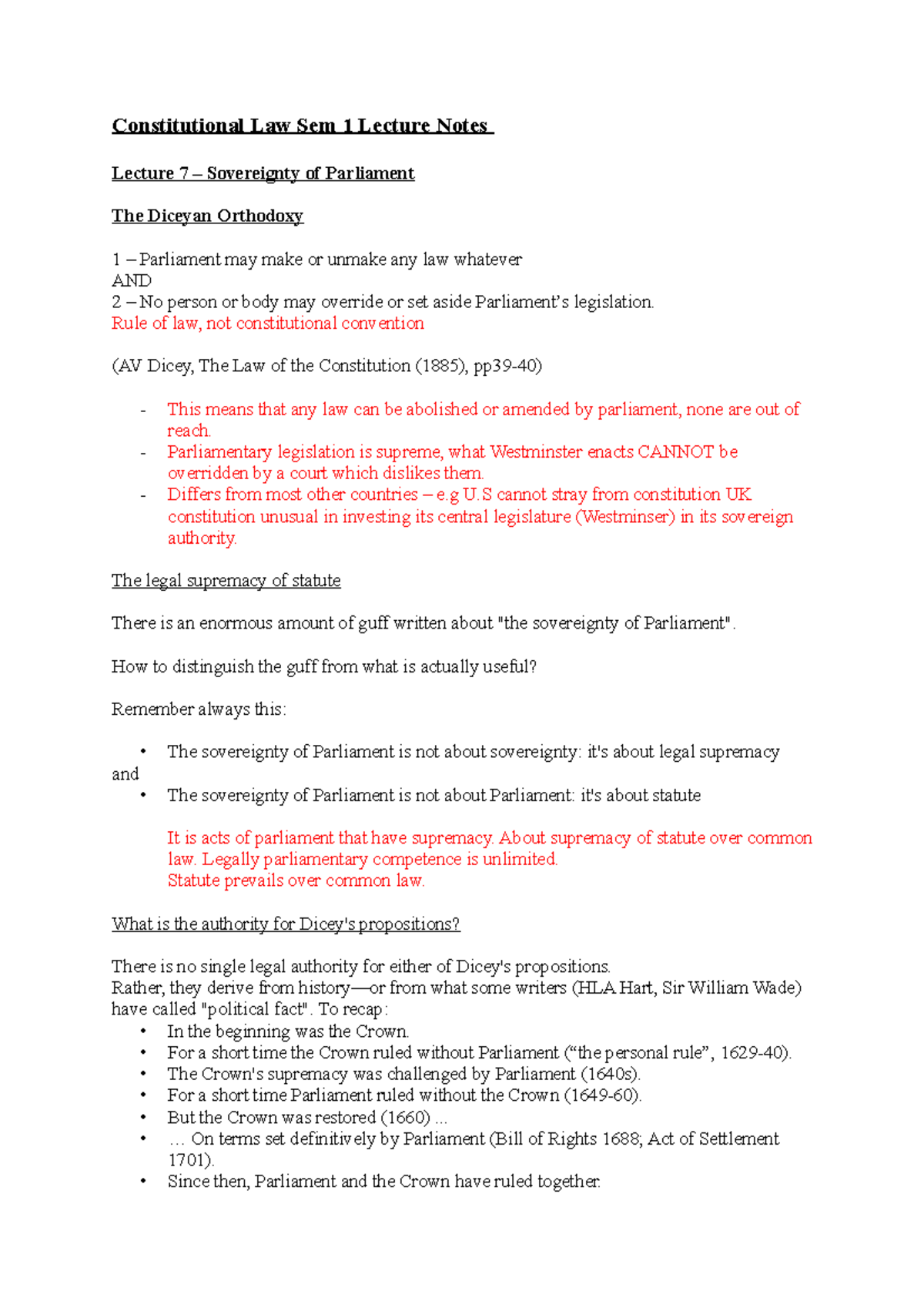 Con Law Sem 1 and 2 Lecture Notes - Constitutional Law Sem 1 Lecture ...