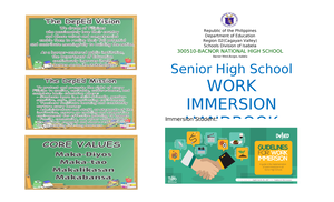 WORK Immersion Rules AND Regulations from Deped - WORK IMMERSION RULES ...