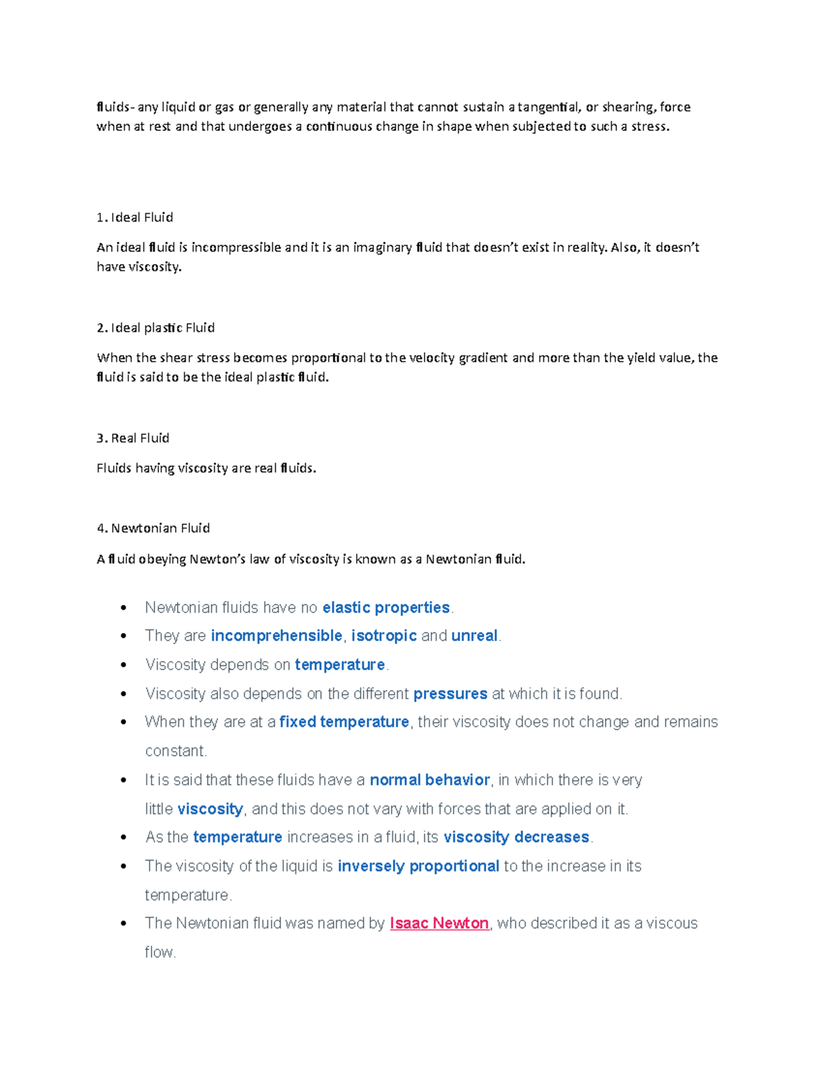 types of fluids and its properties - fluids- any liquid or gas or ...