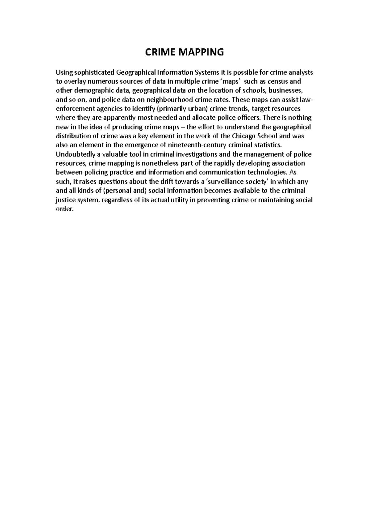 Crime Mapping - Key Concept - CRIME MAPPING Using sophisticated ...