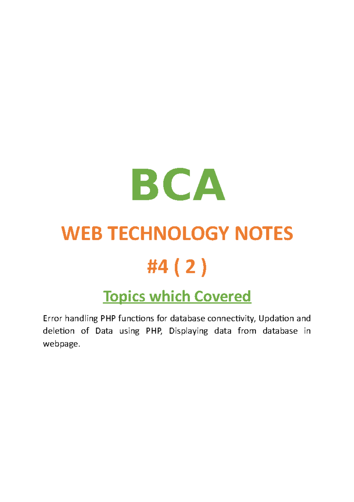 Unit 4. BCA Web Technology. ( 2 ) - BCA WEB TECHNOLOGY NOTES #4 ( 2 ...