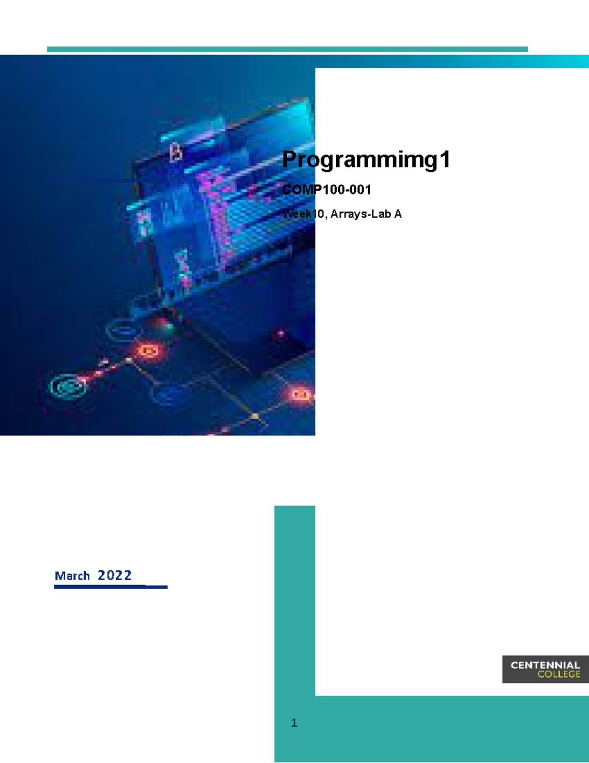 C Week10 Arrays A Arrays March 2022 Programmimg Comp100 Week10 Arrays Lab A Programmimg 