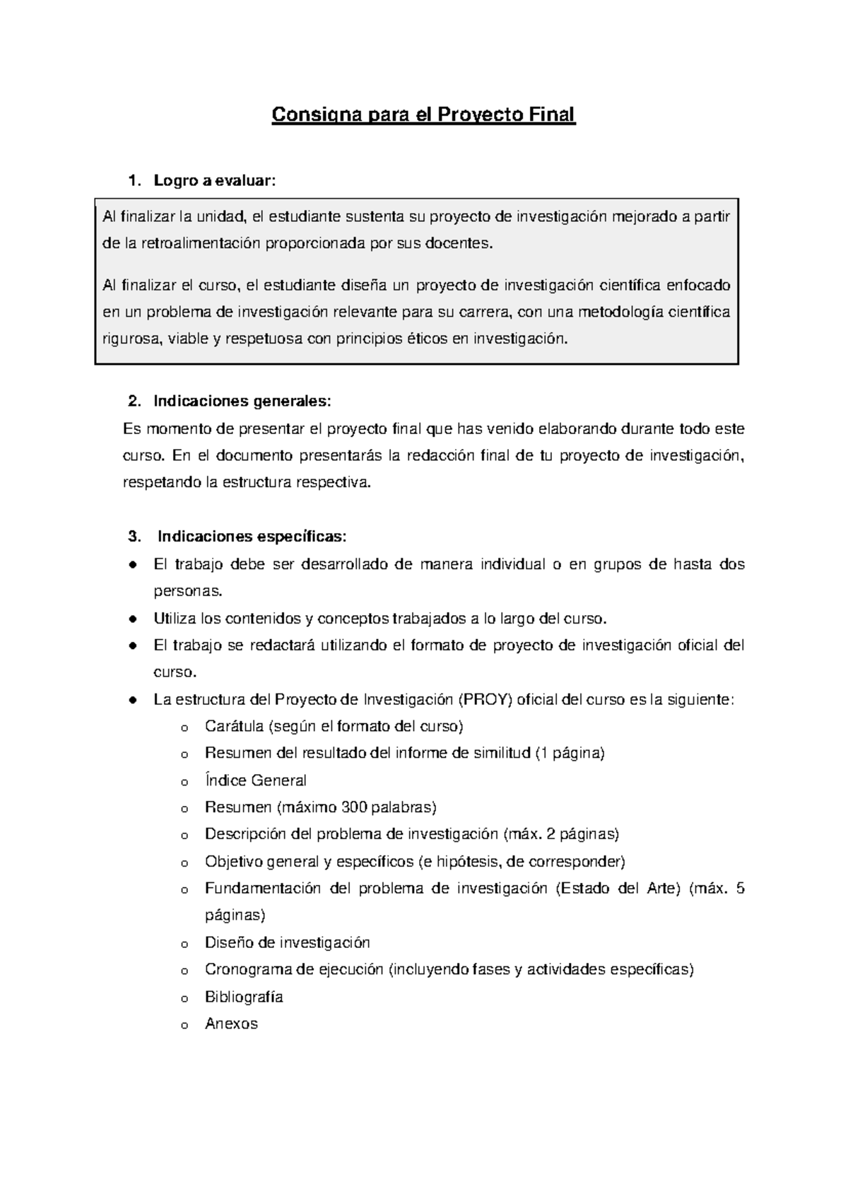 proyecto de auditoria del trabajo final - Consigna para el Proyecto Final Logro a evaluar: Al ...